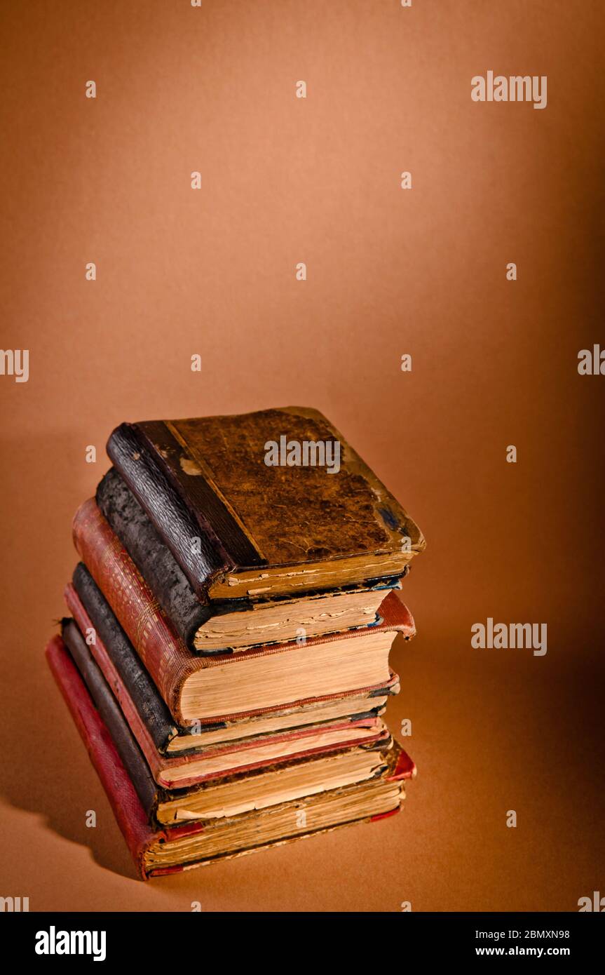 old antique books from scuffs and scratches Stock Photo - Alamy