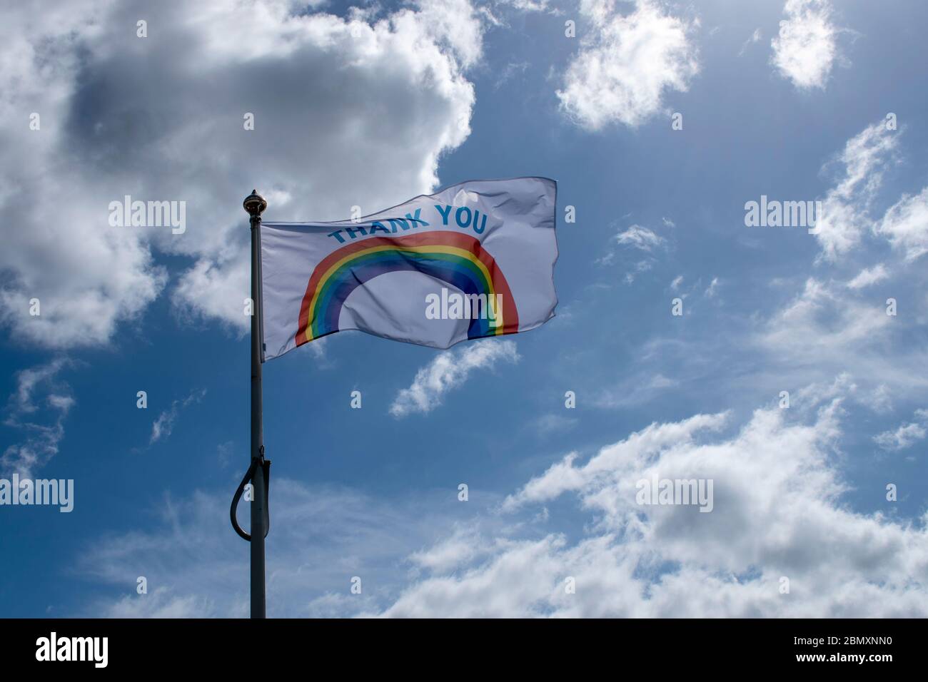 Thank You Rainbow Flag For The Nhs And Care Workers Fluttering In The