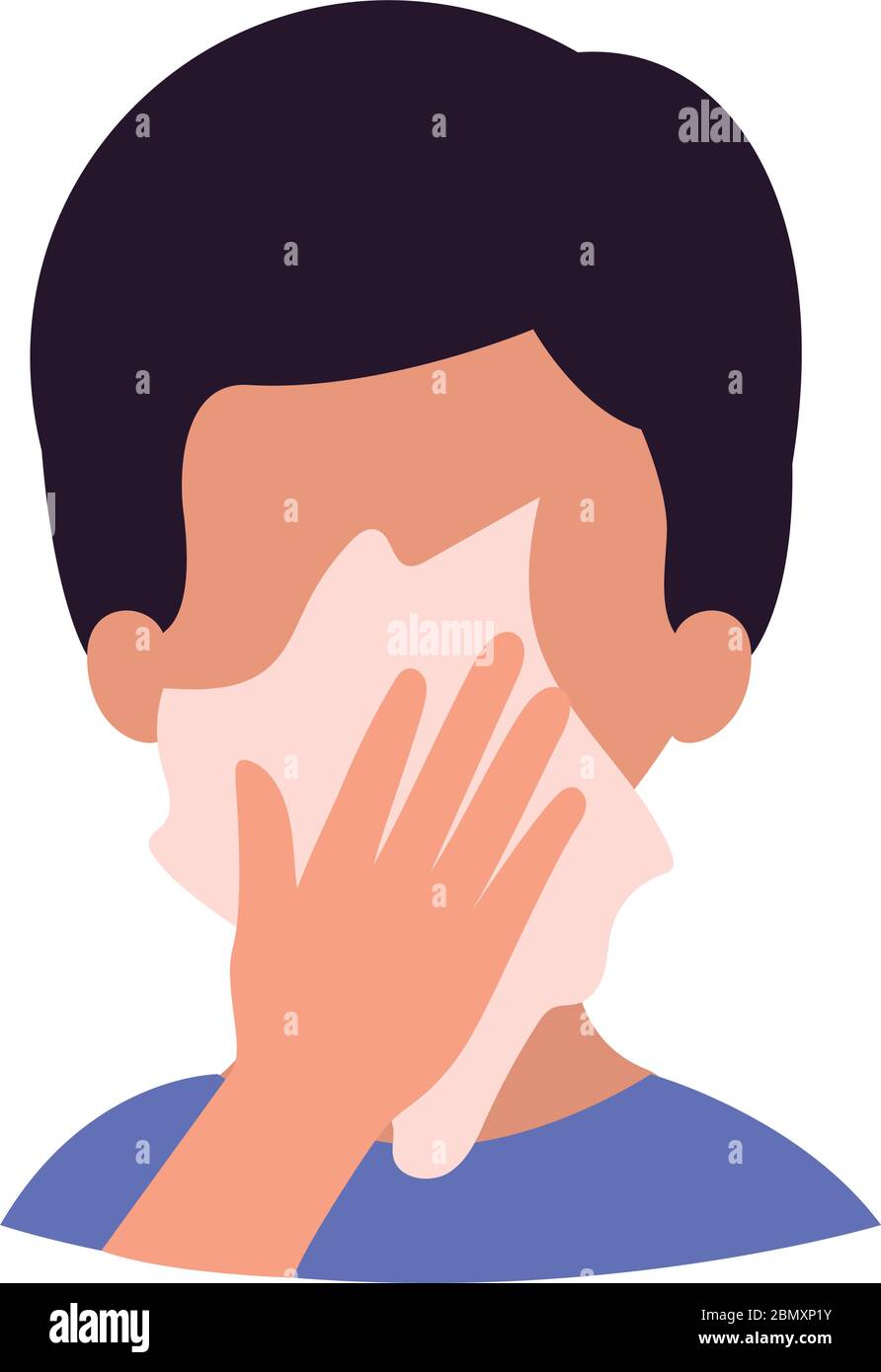 Boy head with dry cough vector design Stock Vector Image & Art - Alamy