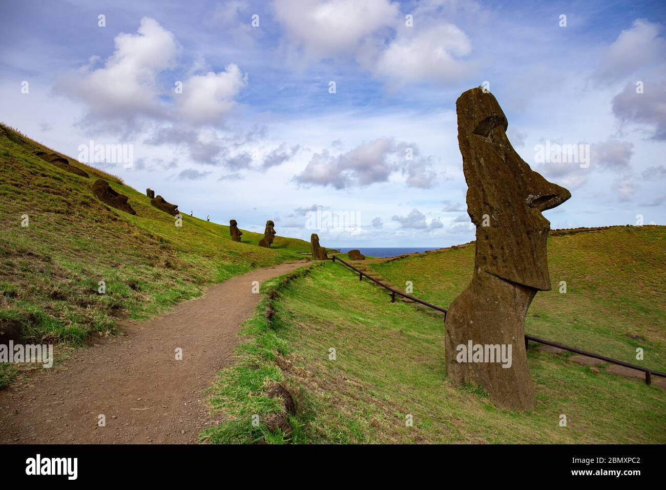 Stone statues Moai on Easter Island Rapa Nui Stock Photo - Alamy
