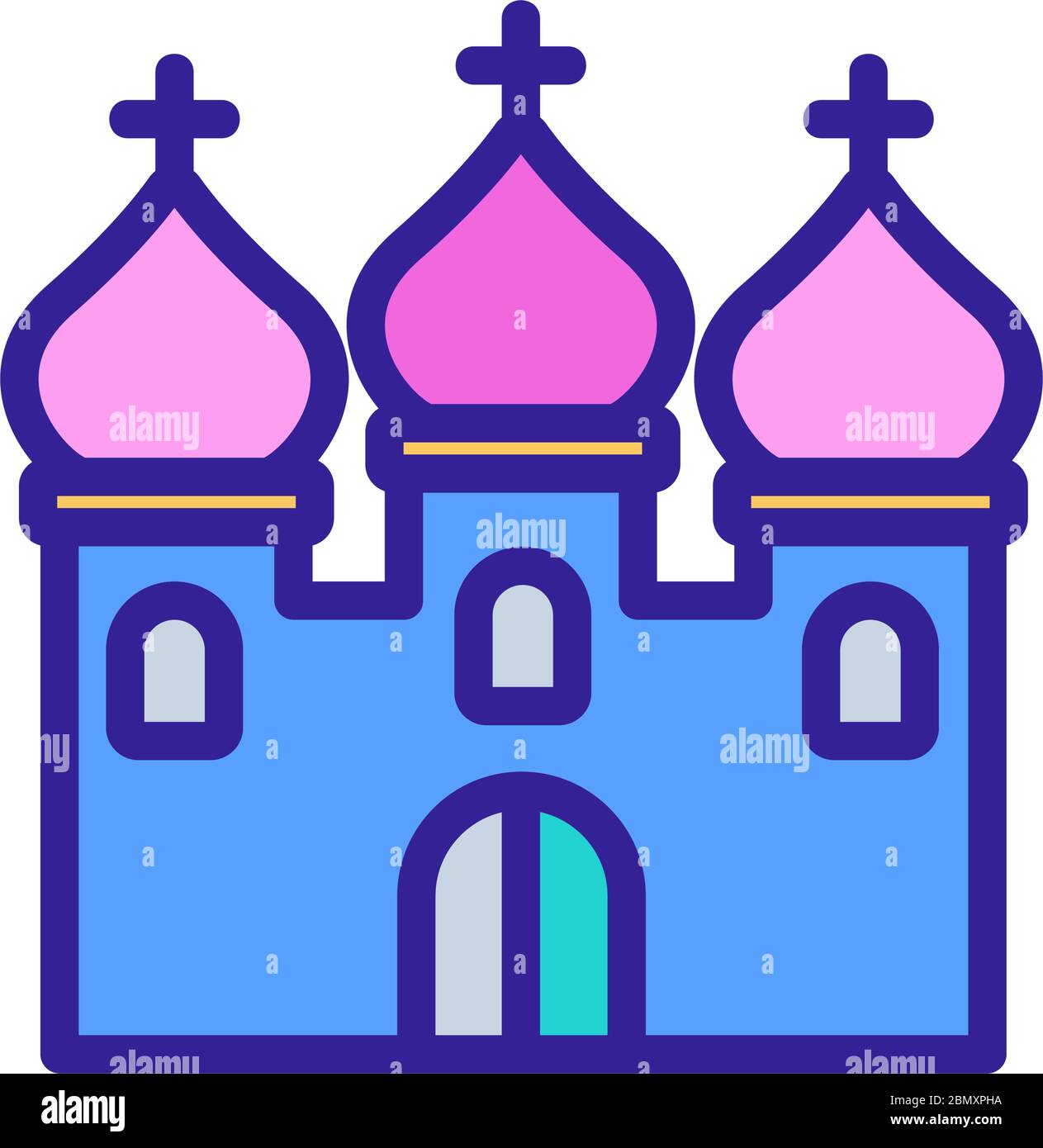 christian temple with domes icon vector outline illustration Stock ...