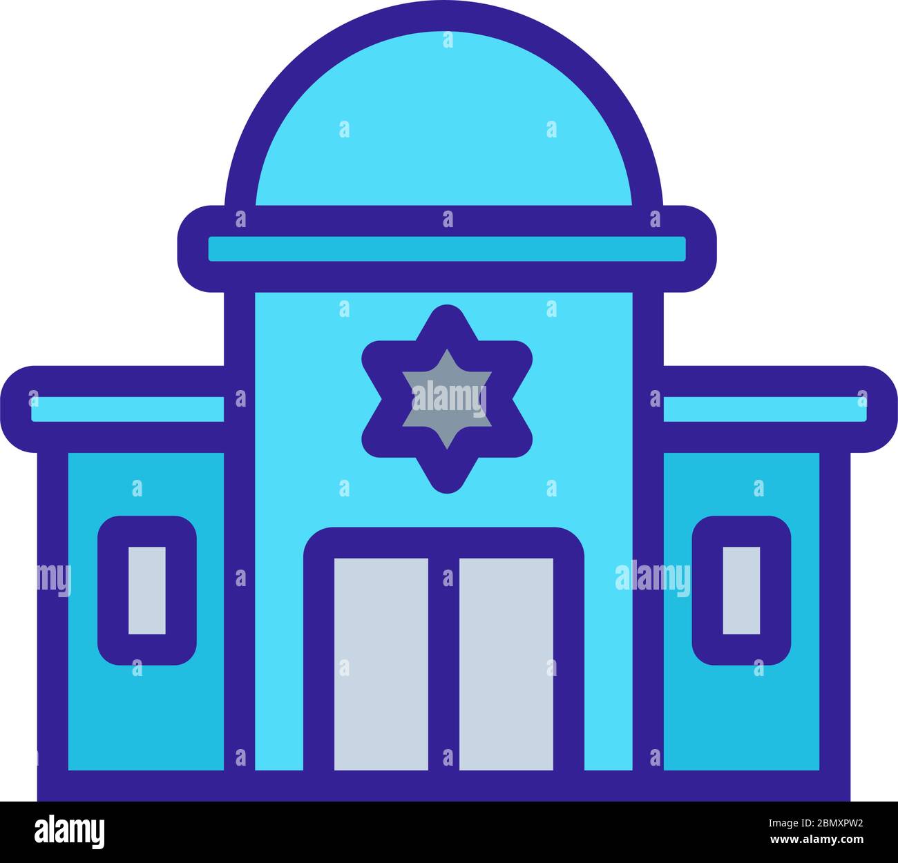 sacred synagogue with towers icon vector outline illustration Stock ...