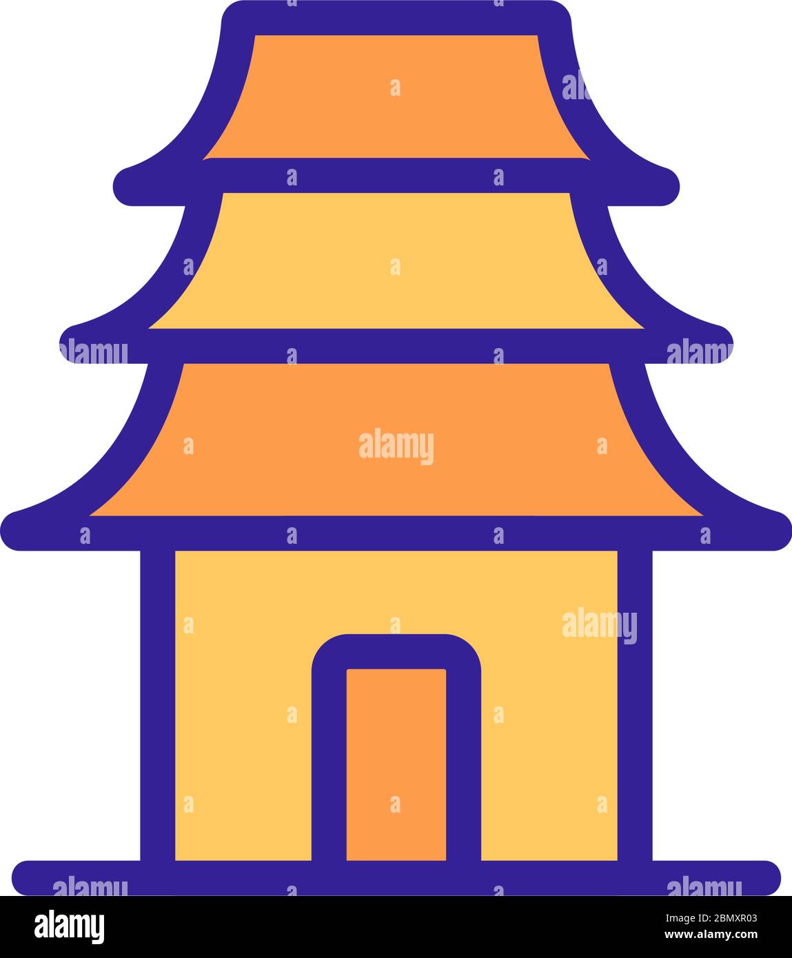 oriental holy temple icon vector outline illustration Stock Vector ...