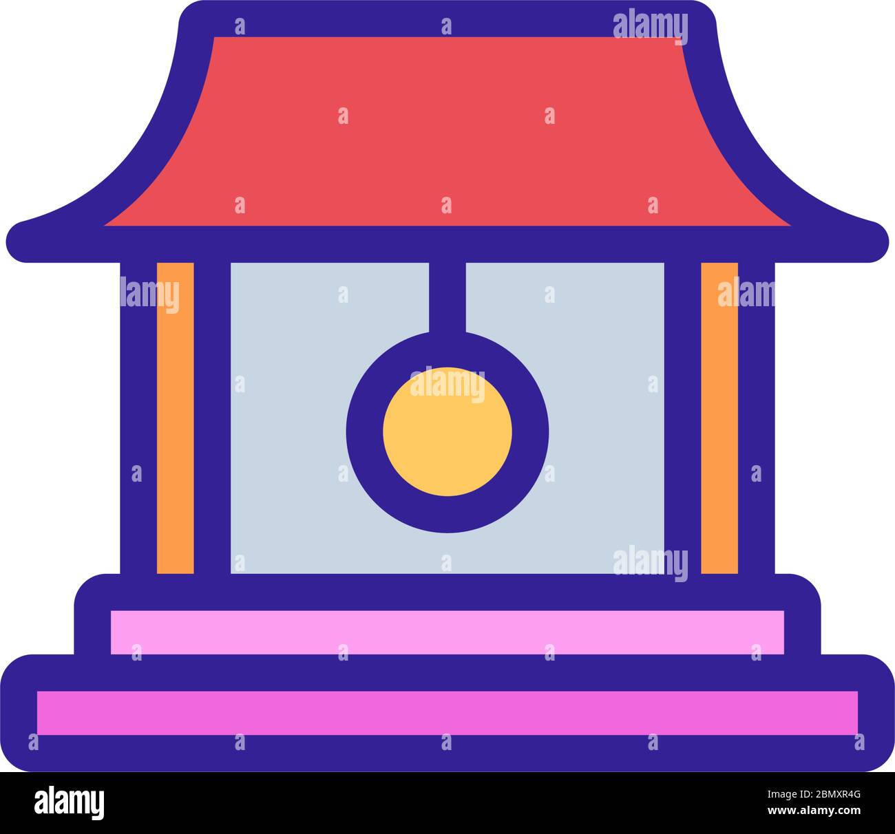 temple bell icon vector outline illustration Stock Vector Image & Art ...