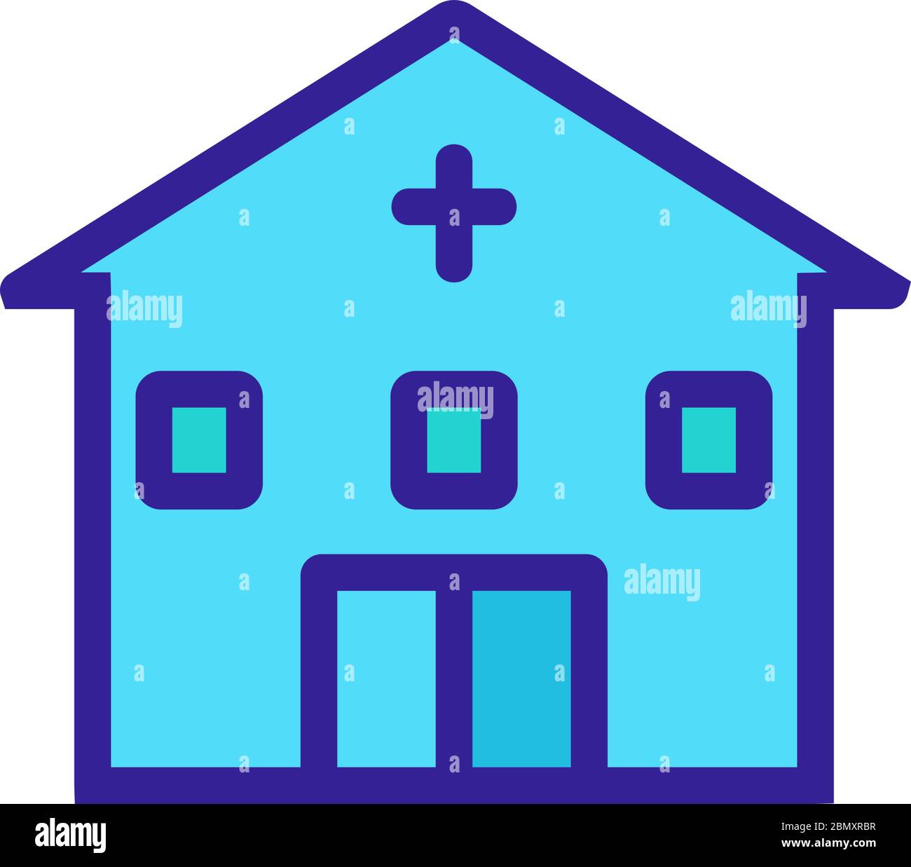 christian architectural building icon vector outline illustration Stock ...
