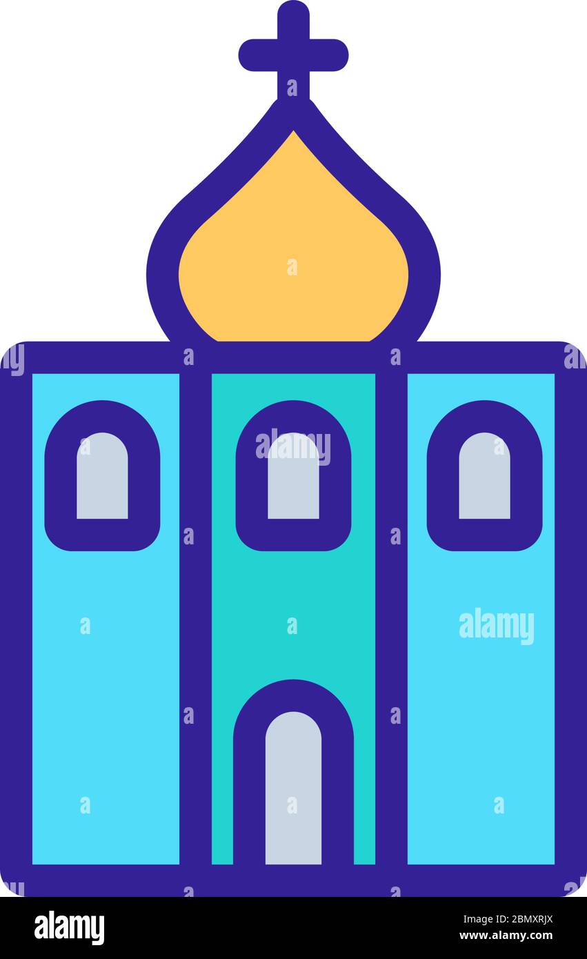christian temple icon vector outline illustration Stock Vector Image ...