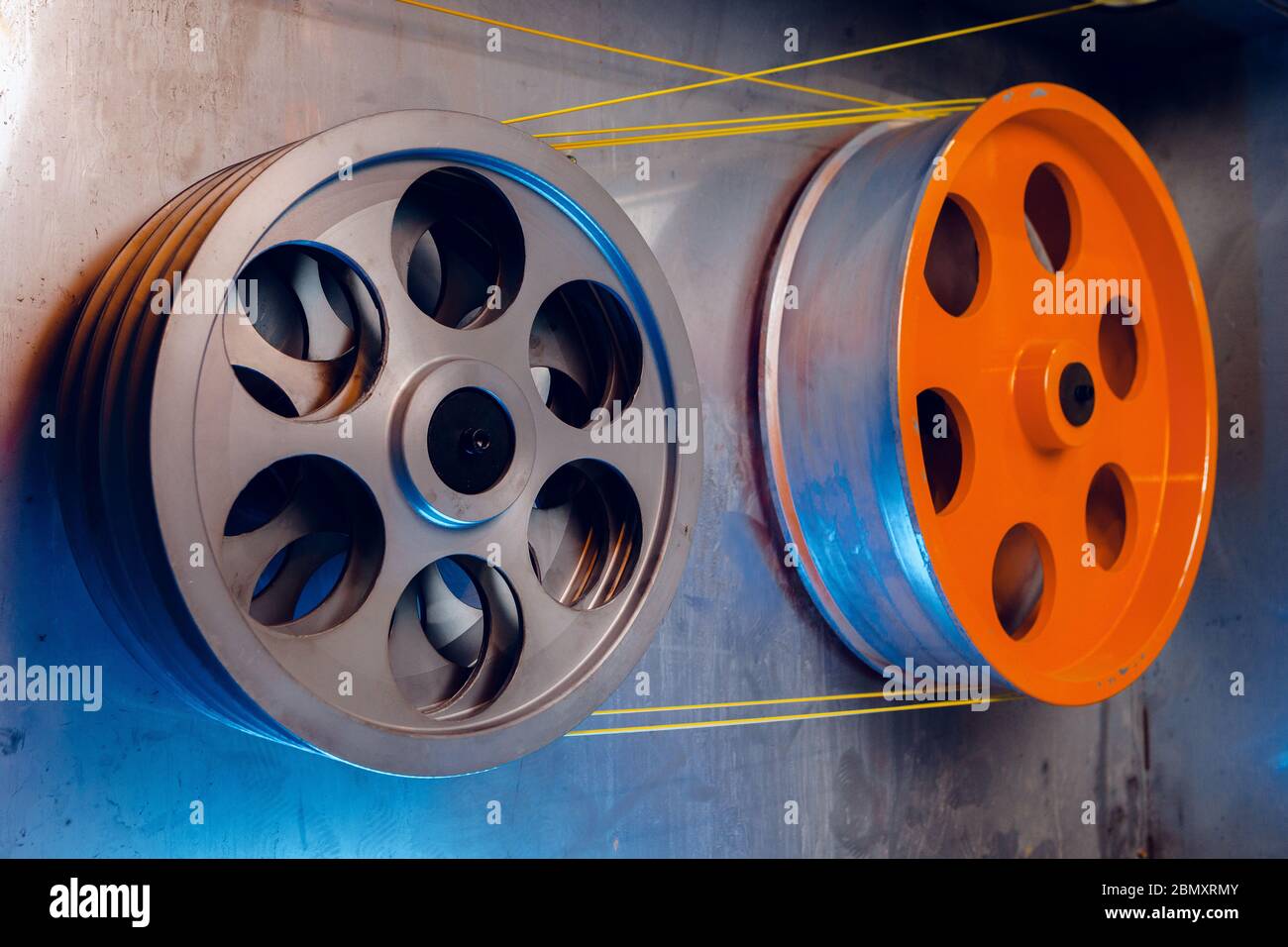 Inside a modern plant producing power electric cables and optical ...