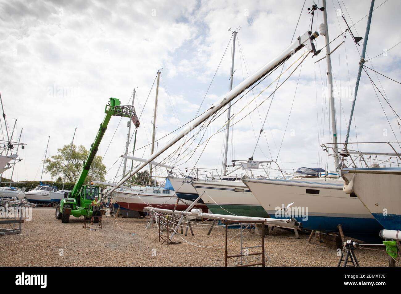 Staff working at UK boatyard Stock Photo - Alamy