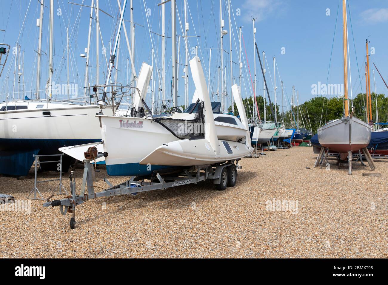 Staff working at UK boatyard Stock Photo - Alamy