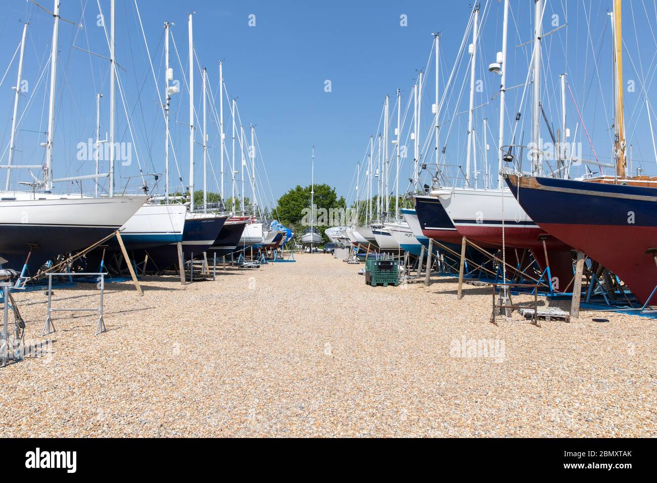 Staff working at UK boatyard Stock Photo - Alamy