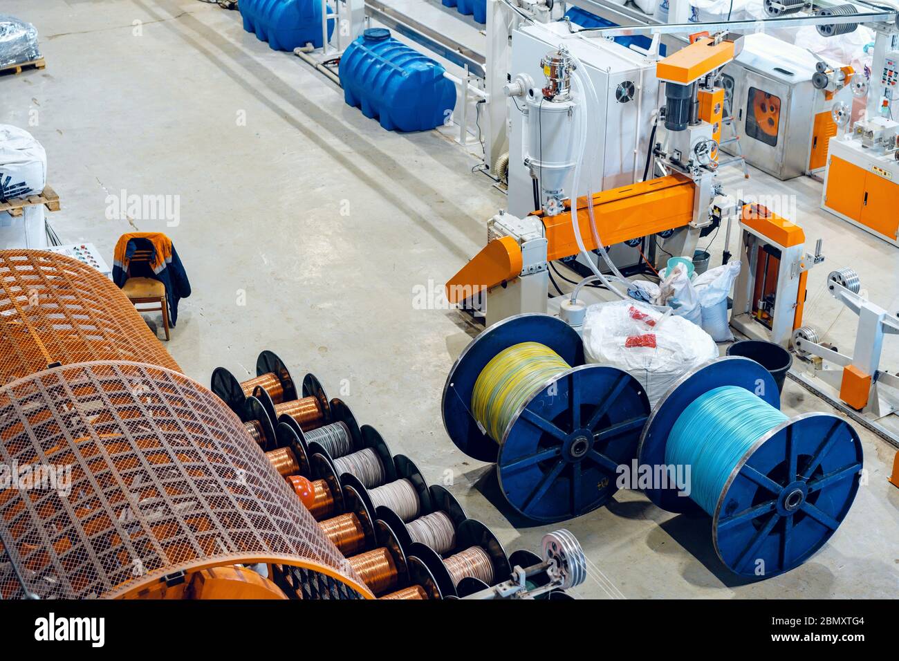 Inside the new factory manufacturing electrical cable. Cable production ...