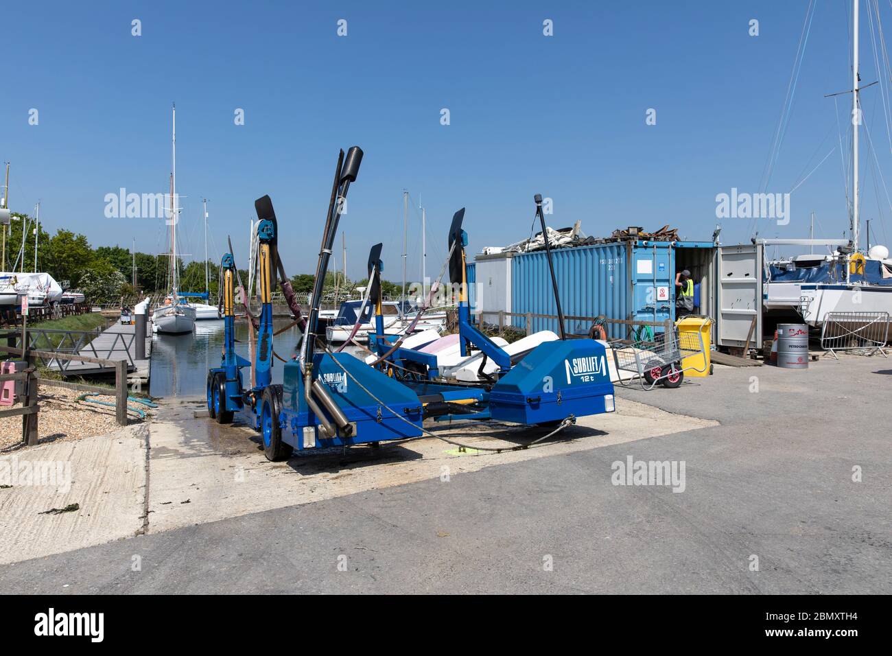 Staff working at UK boatyard Stock Photo - Alamy