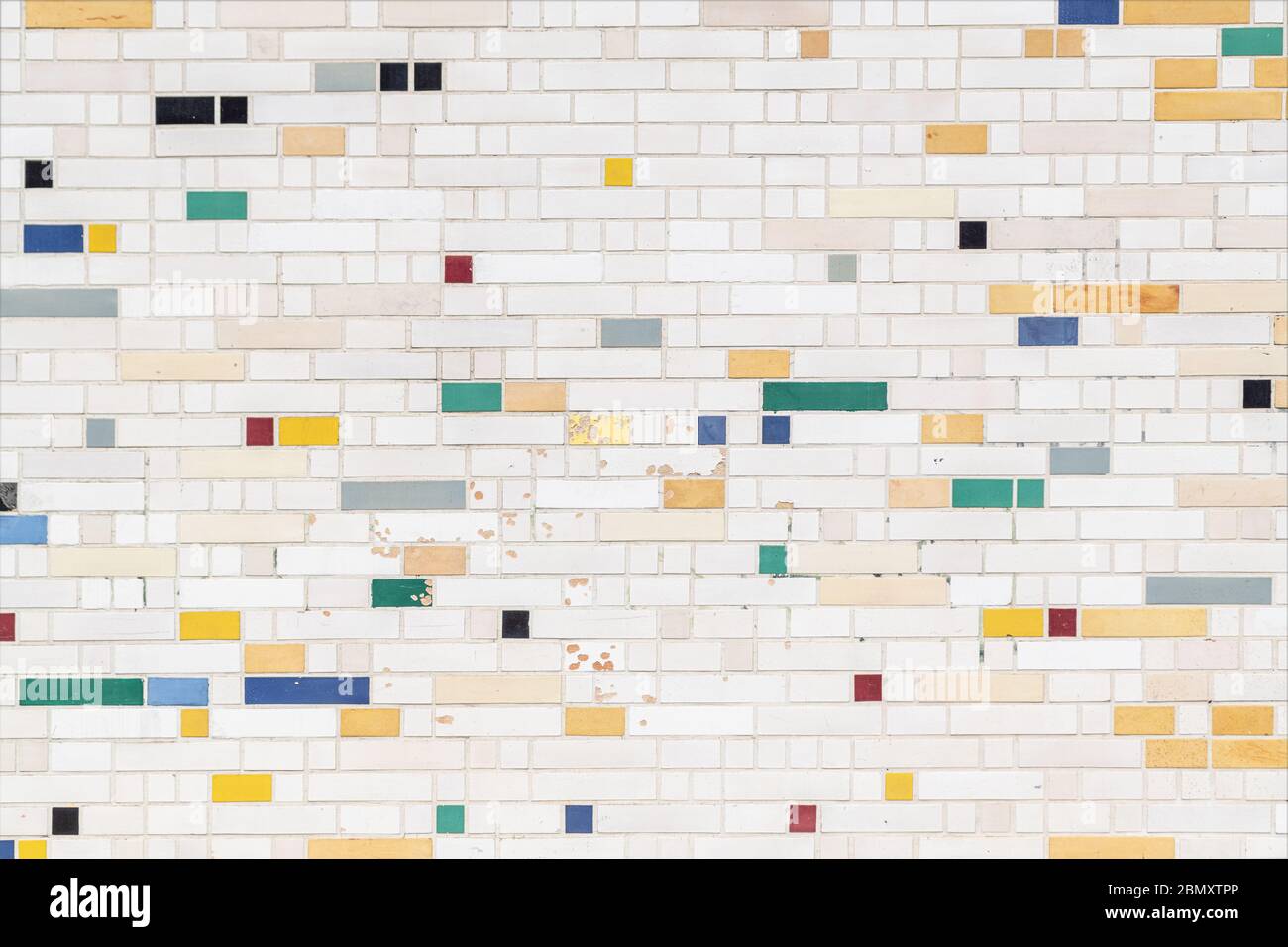 stone wall texture build from colored bricks, high resolution Stock ...