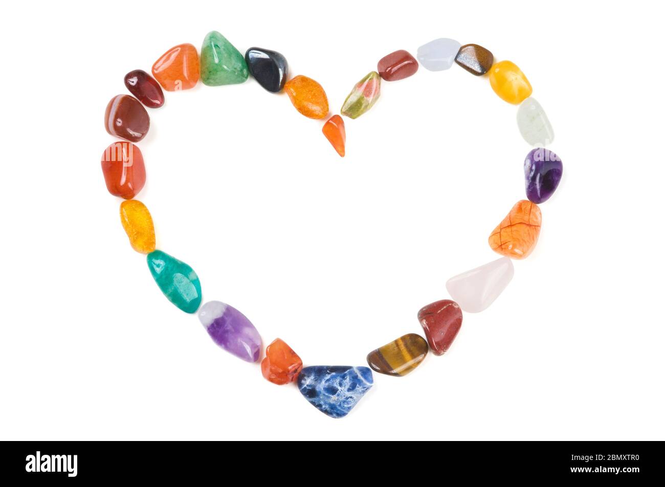 Loving Gems - Luxury heart shape made of mixed semi-precious gem stones ...
