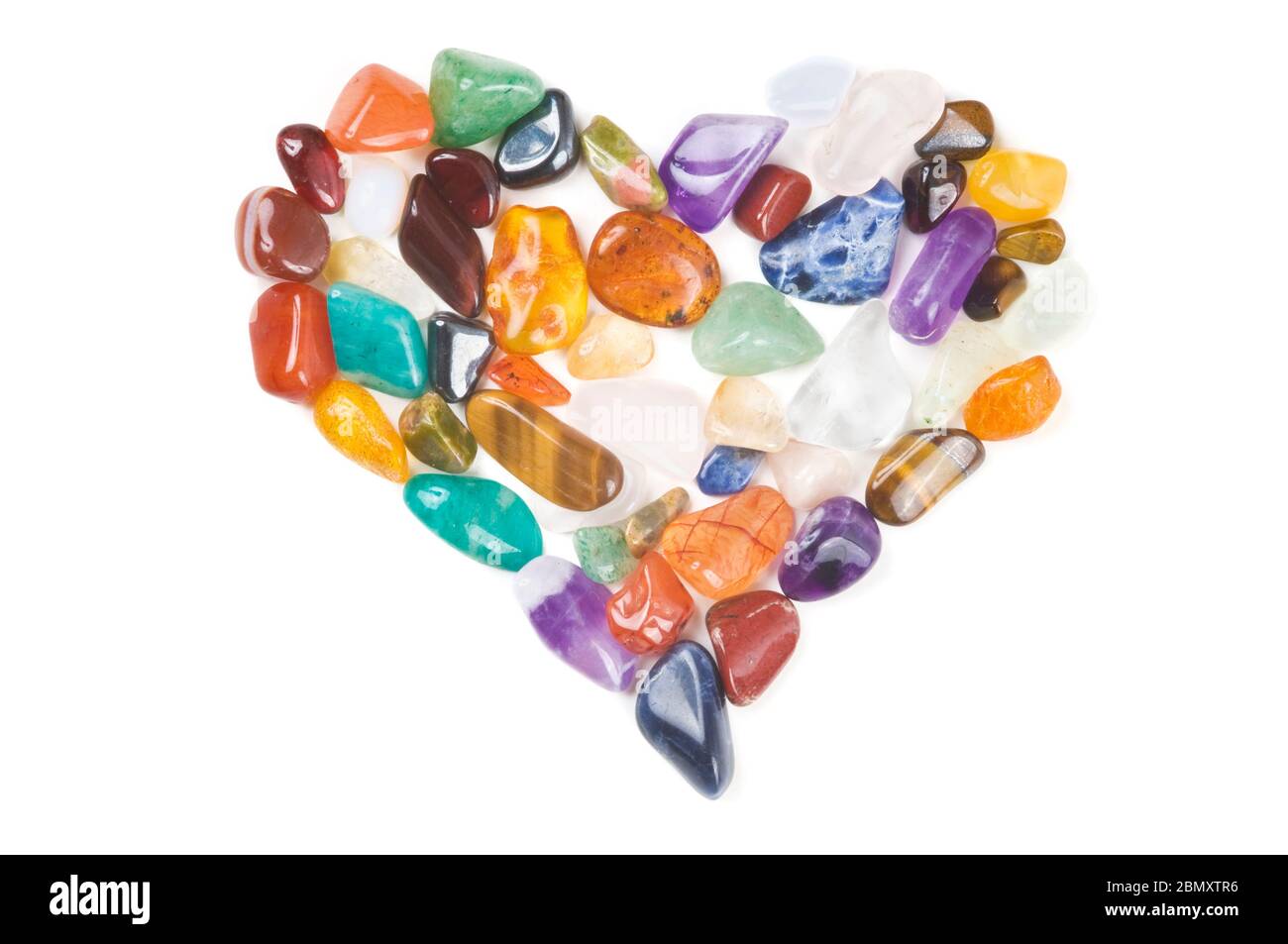 Loving Gems - Luxury heart shape made of mixed semi-precious gem stones ...