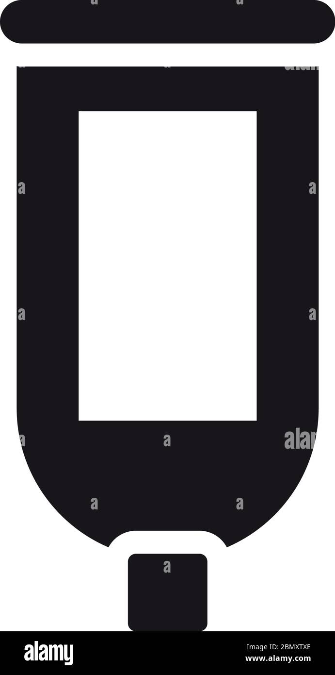 toothpaste bottle icon over white background, silhouette style, vector ...
