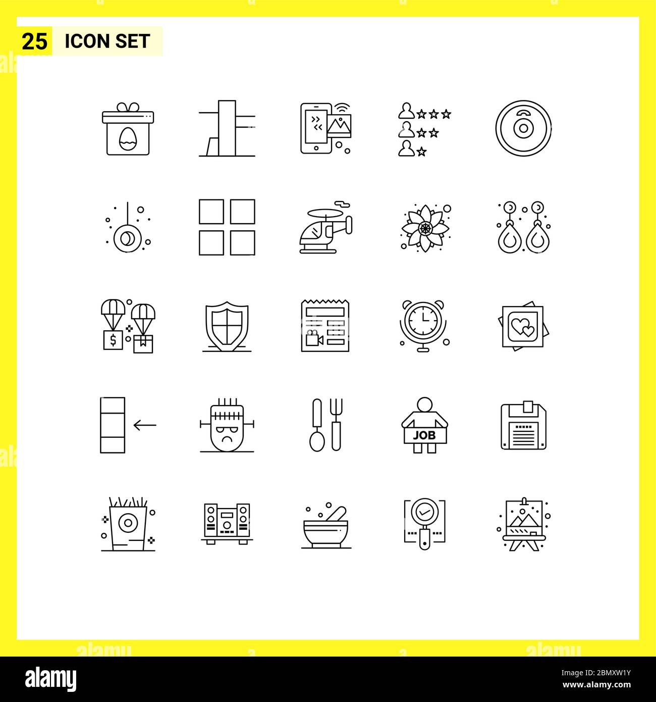 25 Thematic Vector Lines and Editable Symbols of movement, plates, iot ...