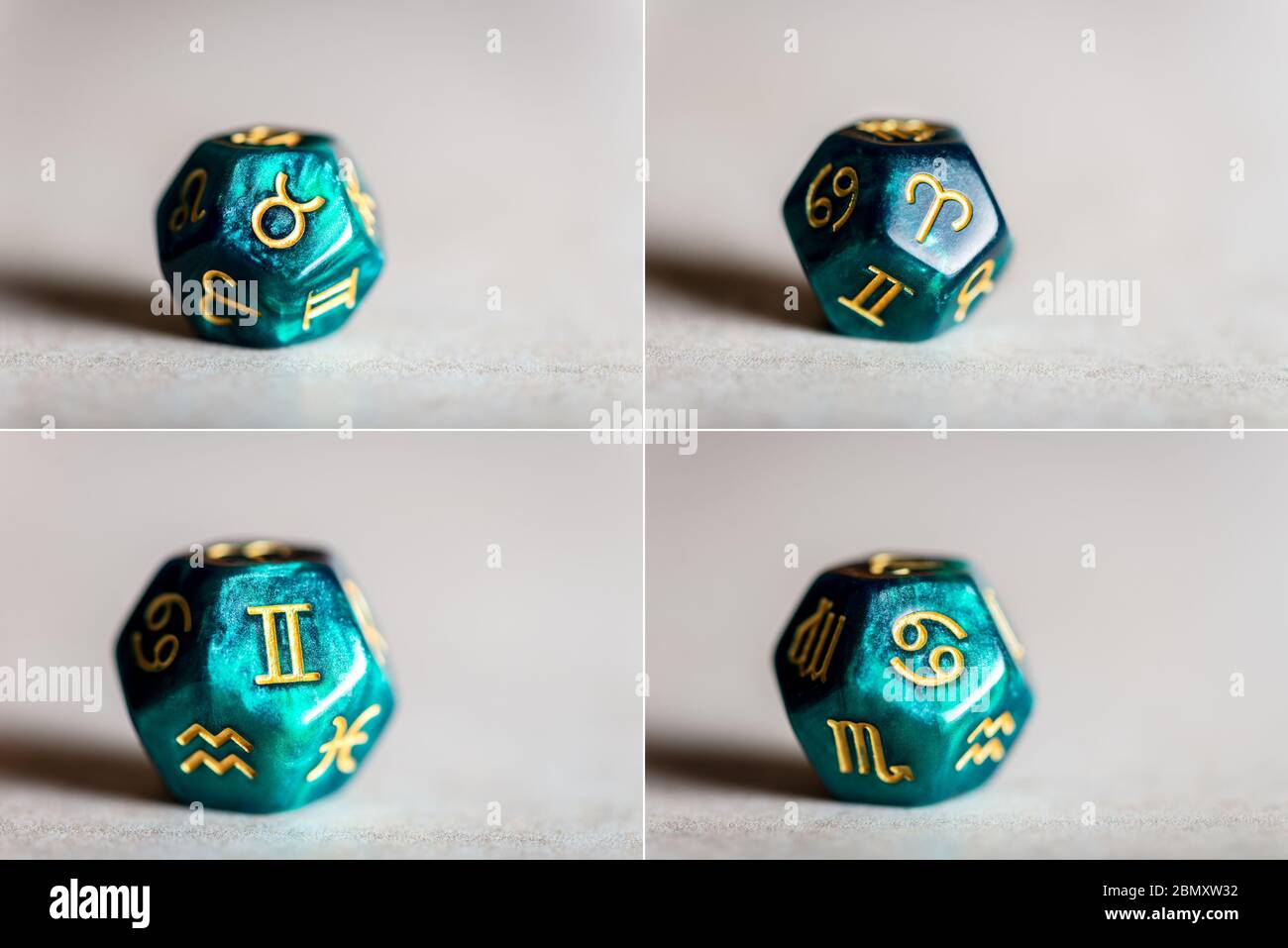 Astrology Dice with zodiac symbols Stock Photo - Alamy