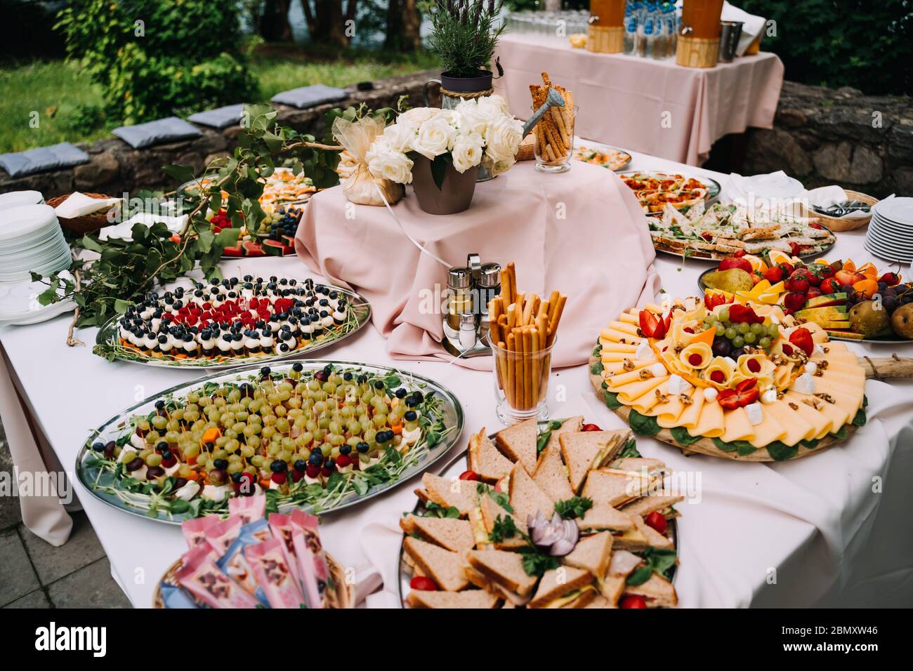 photo of finger food and bread bites table Stock Photo - Alamy