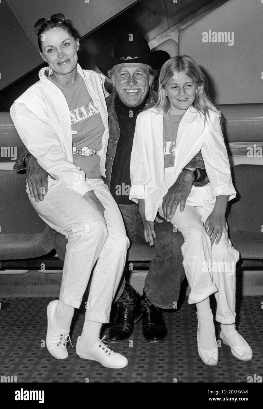 American actor Howard Keel with his wife Judy and daughter Leslie ...