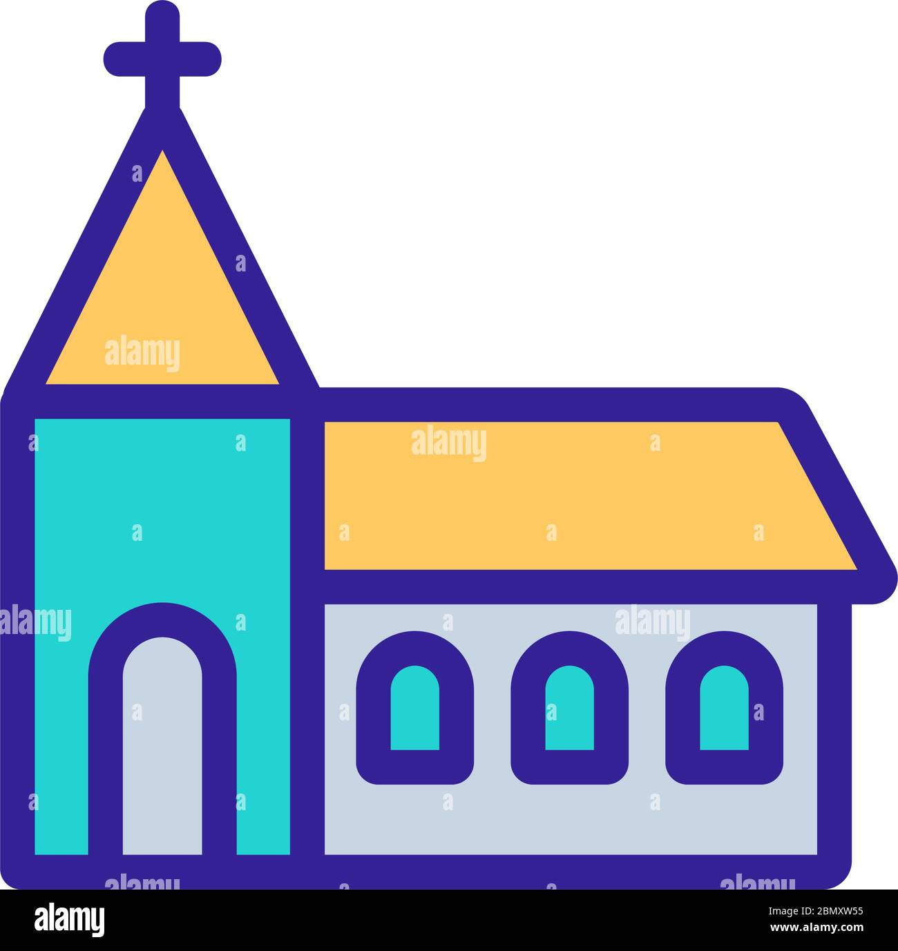 religious temple building icon vector outline illustration Stock Vector ...