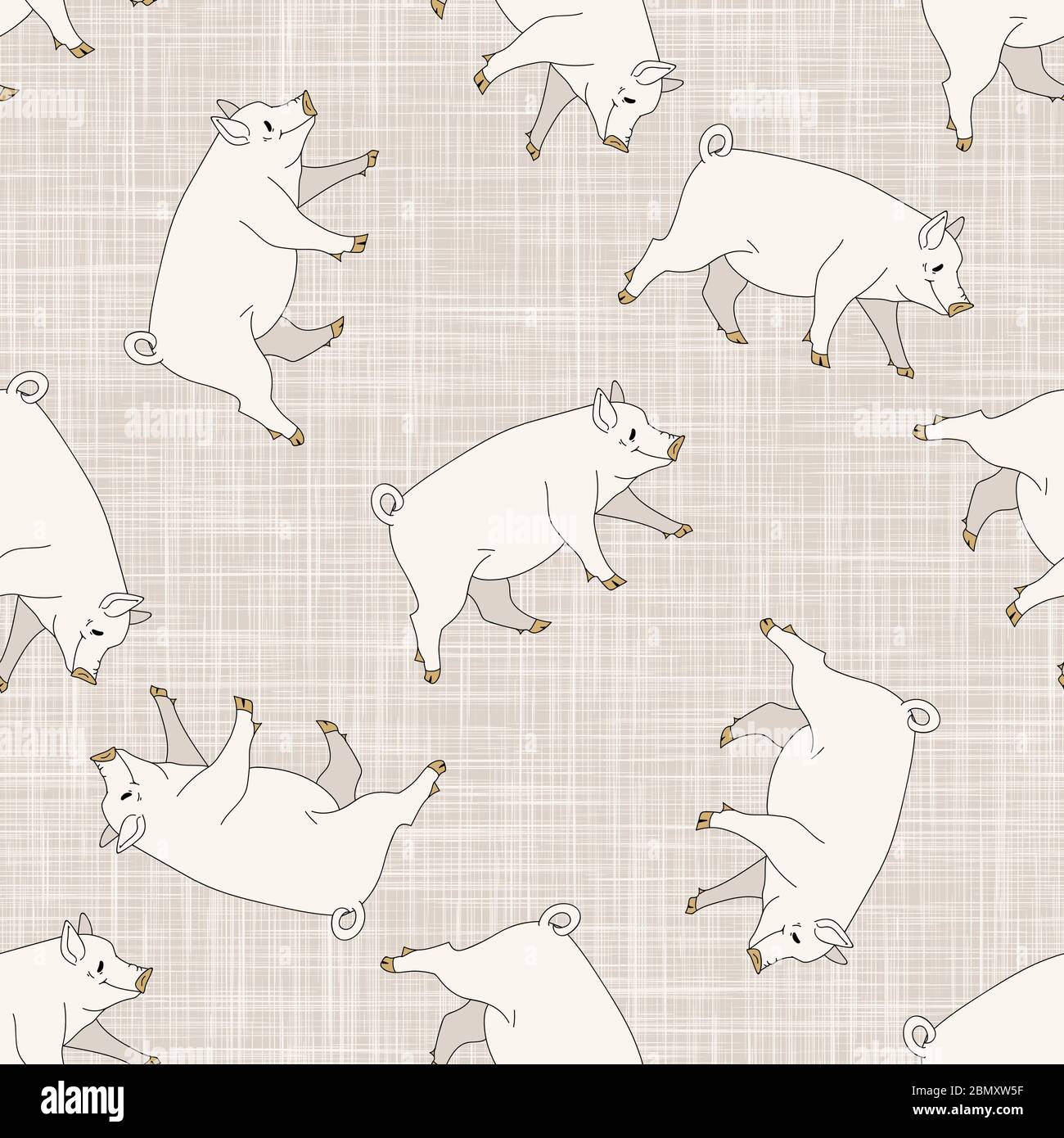 Seamless french farmhouse pig pattern. Farmhouse linen shabby chic ...