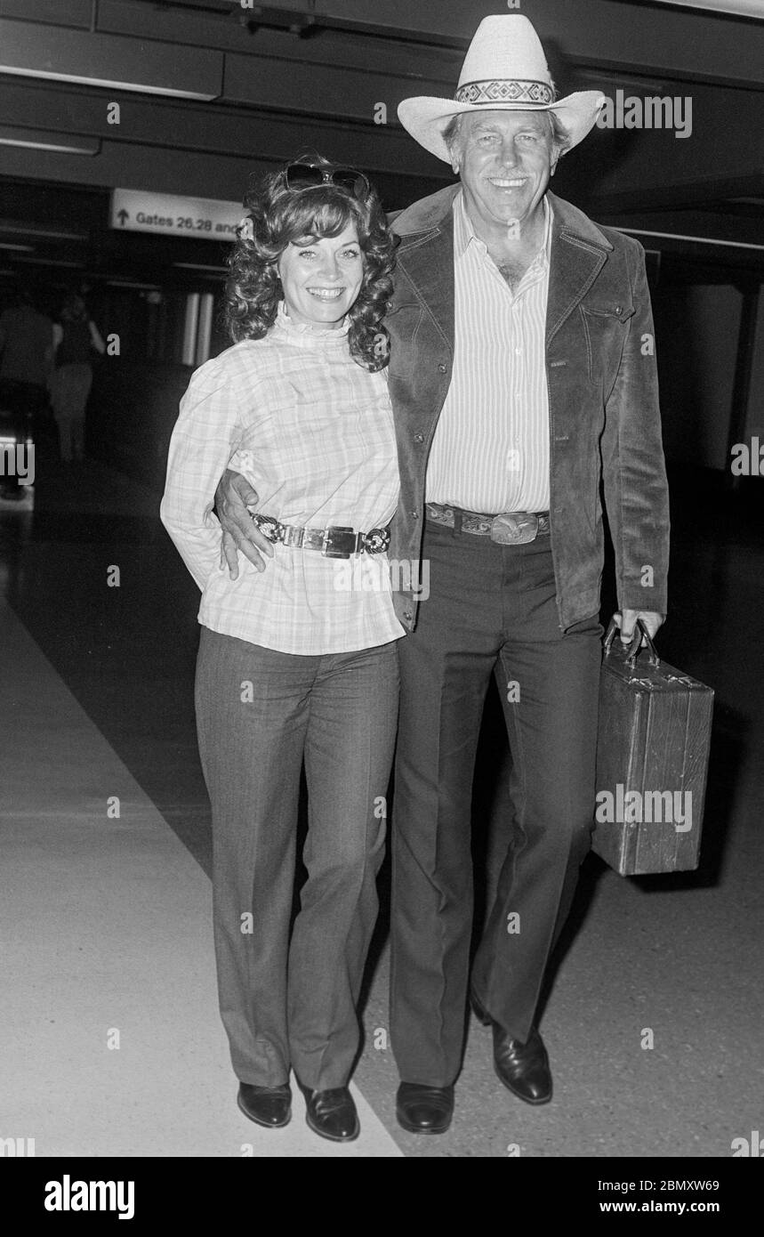American actor Howard Keel and wife Judy arriving at London's Heathrow ...