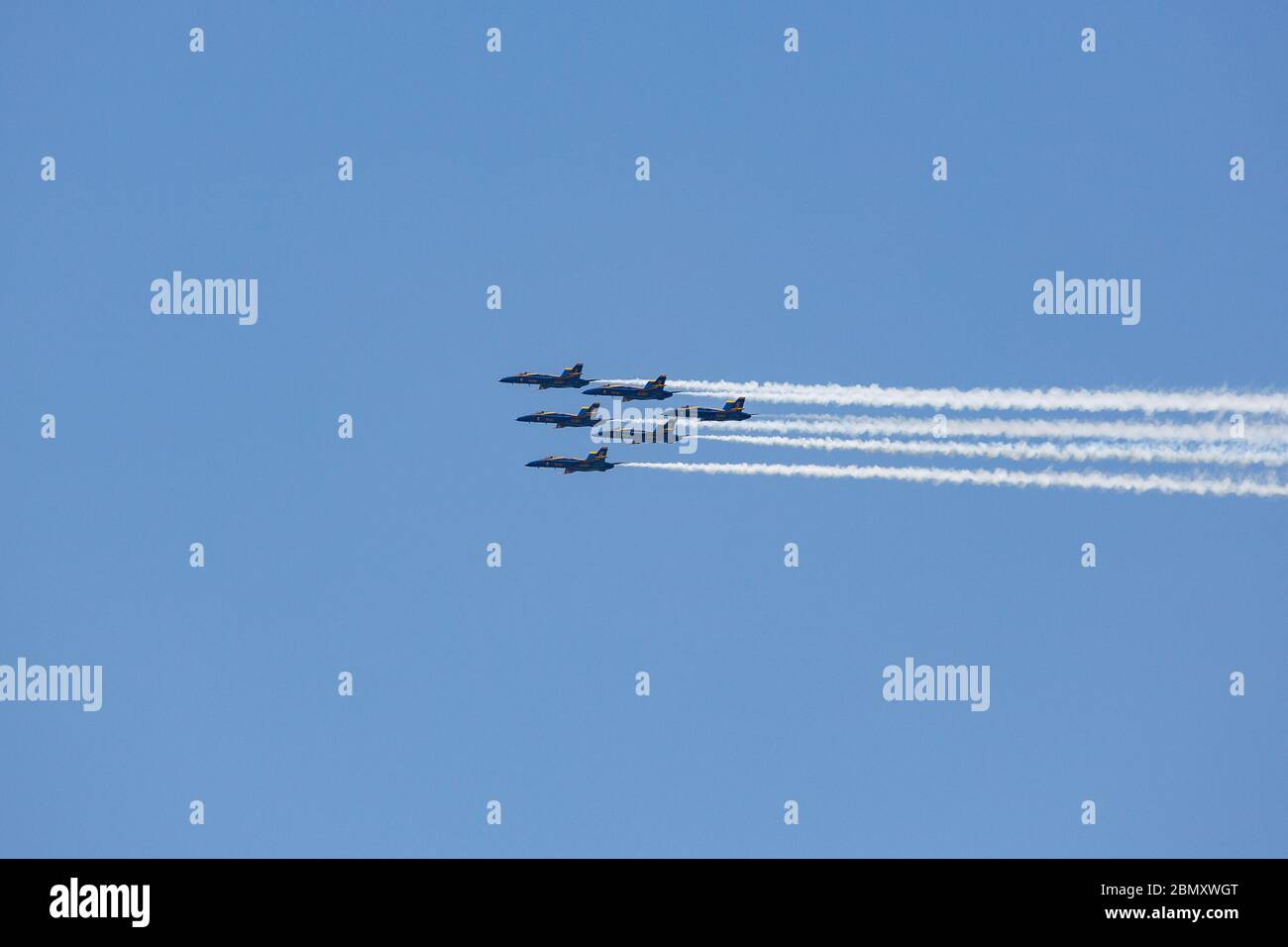 Miami, FL, USA - MAY 08: COVID-19: The U.S. Navy's Blue Angels fly over ...