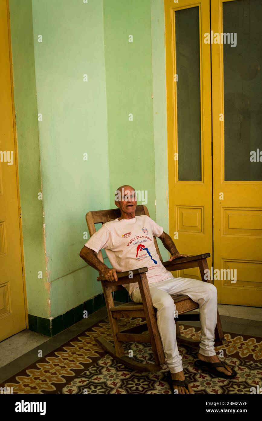 Old man rocking chair hi-res stock photography and images - Alamy