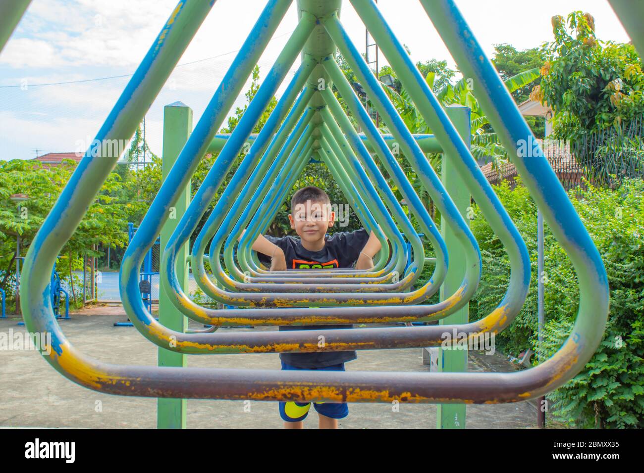 Portrait Boys in the playground Stock Photo - Alamy