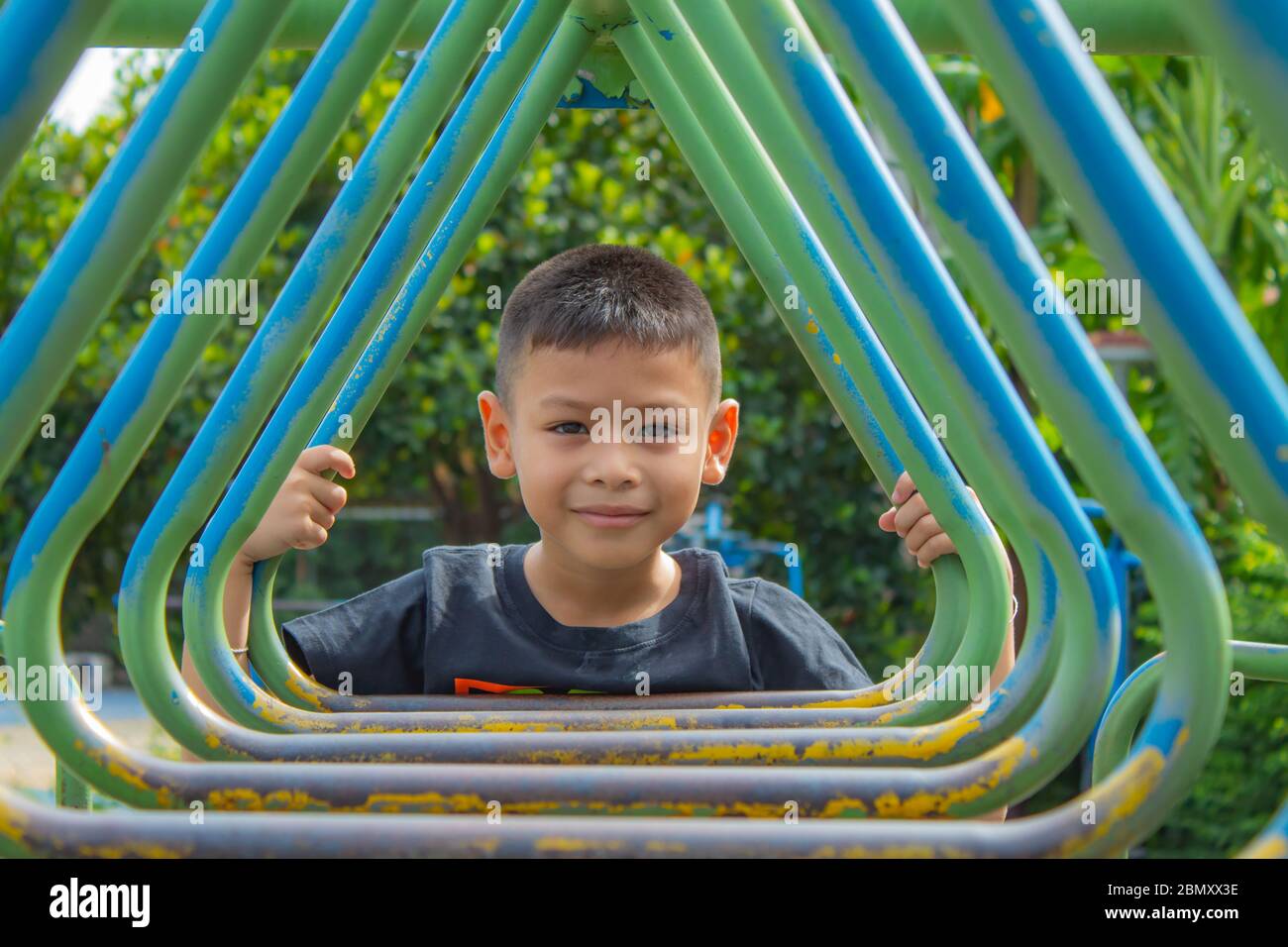 Portrait Boys in the playground Stock Photo - Alamy