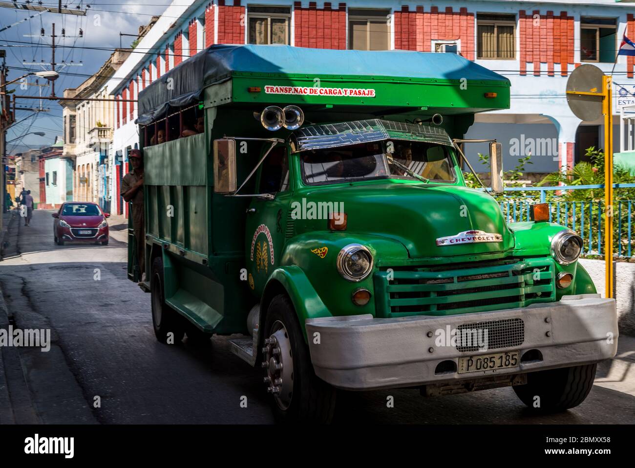 Public transport in an adapted Chevrolet truck, Santiago de Cuba, Cuba ...