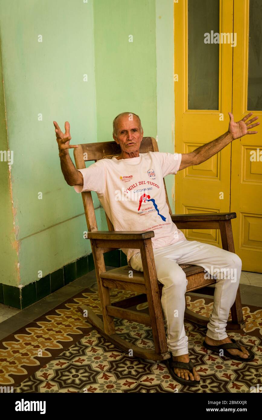 Old man rocking chair hi-res stock photography and images - Alamy