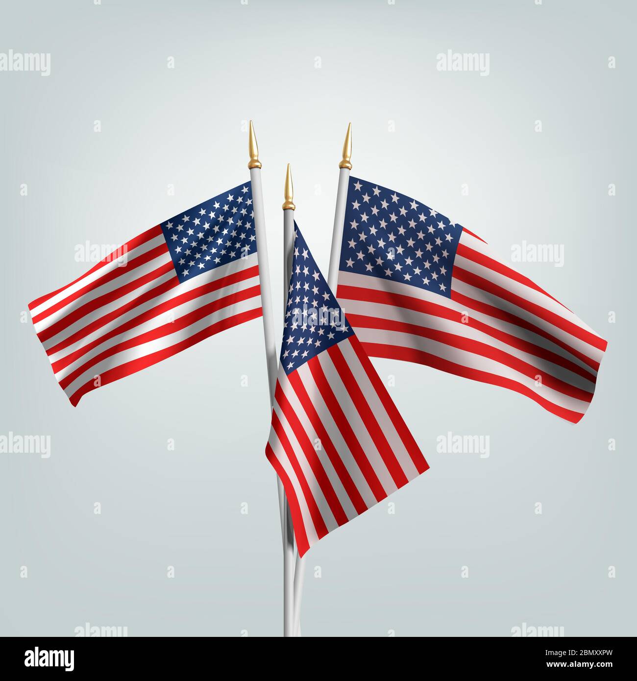Happy 4th of July USA Independence Day. Waving flag of the america. 3D ...