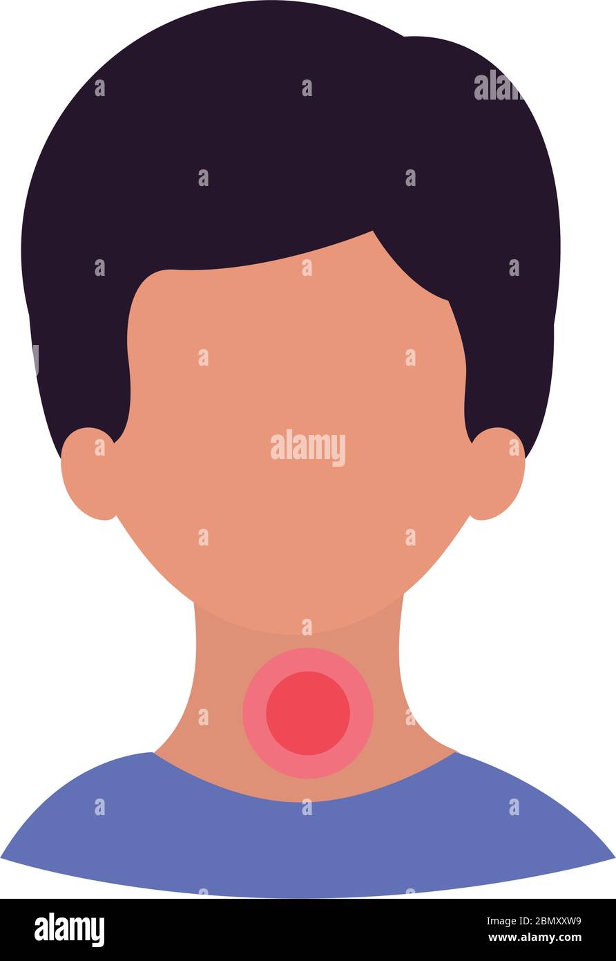 Medical sore throat man Stock Vector Images - Alamy