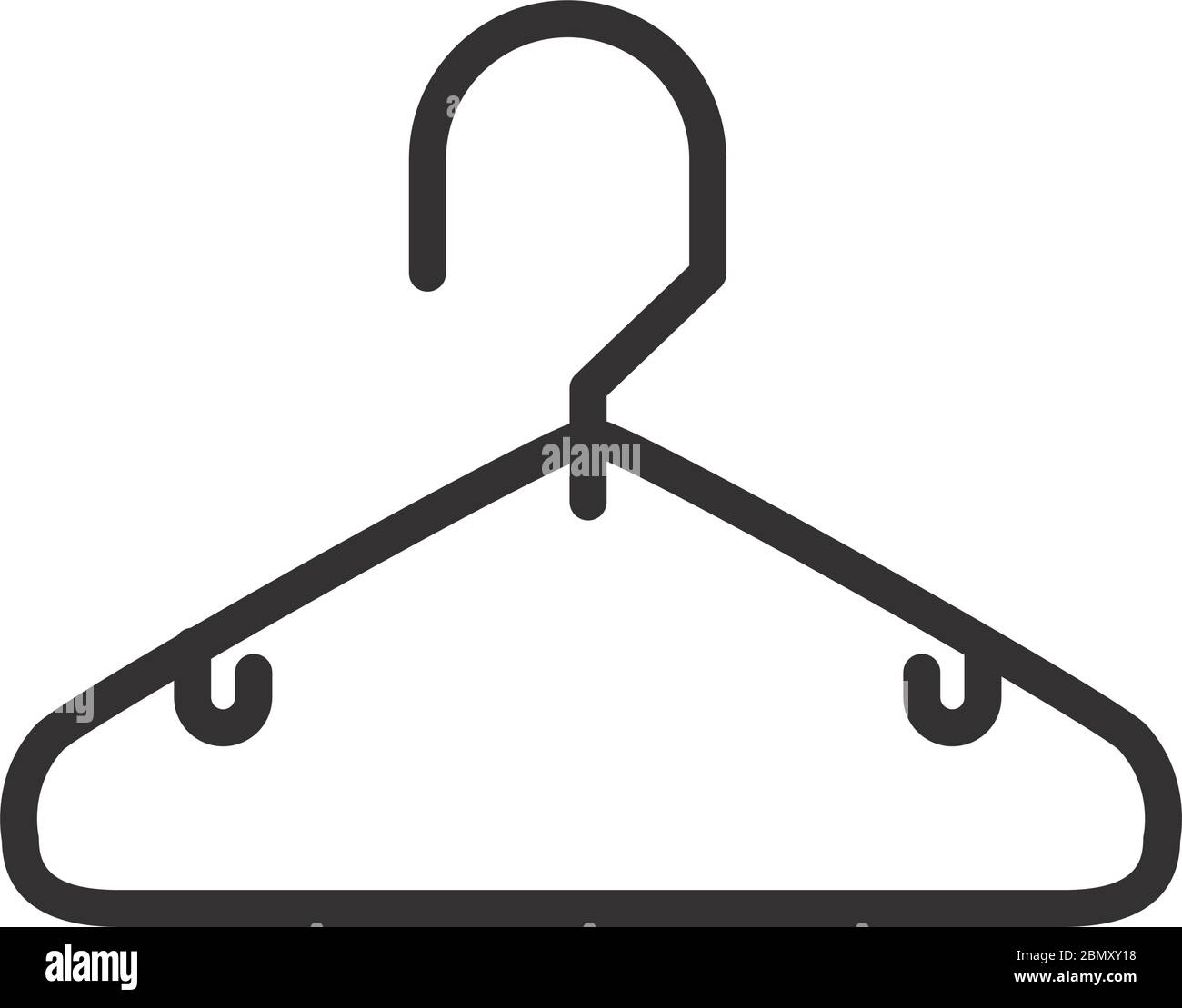 clothes hanger icon over white background, line style, vector ...