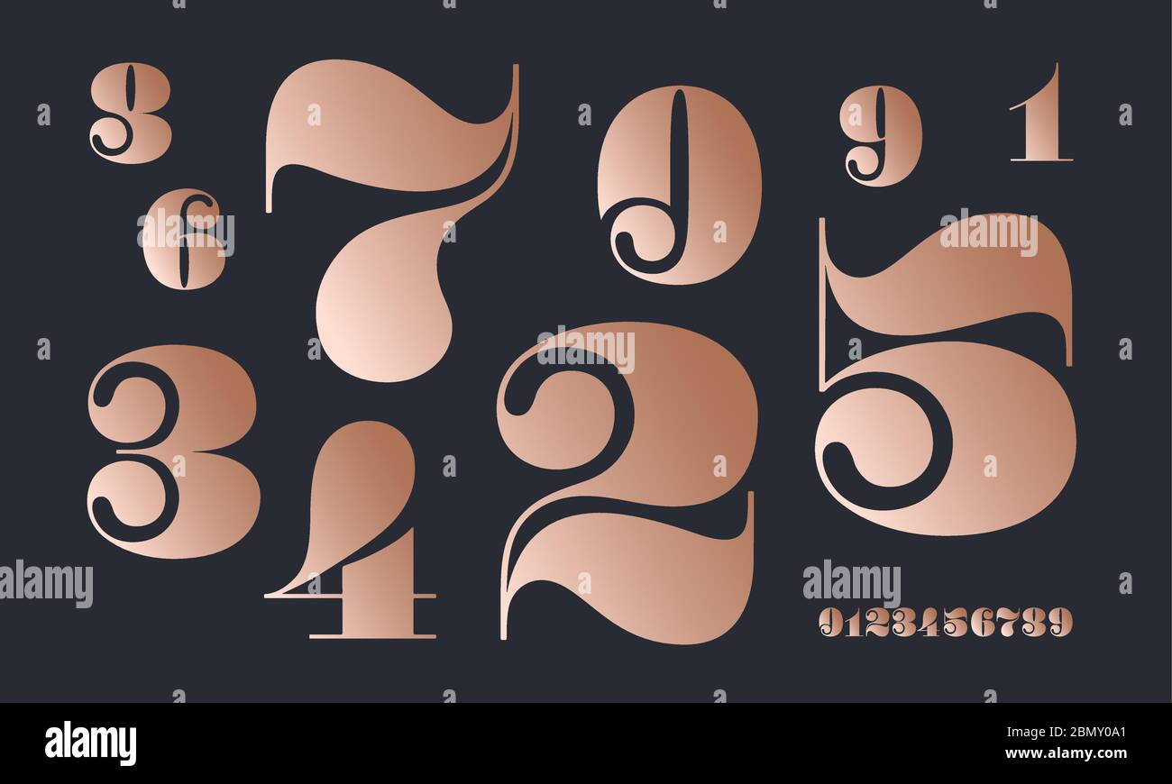 Number font. Font of numbers in classical french didot style Stock ...