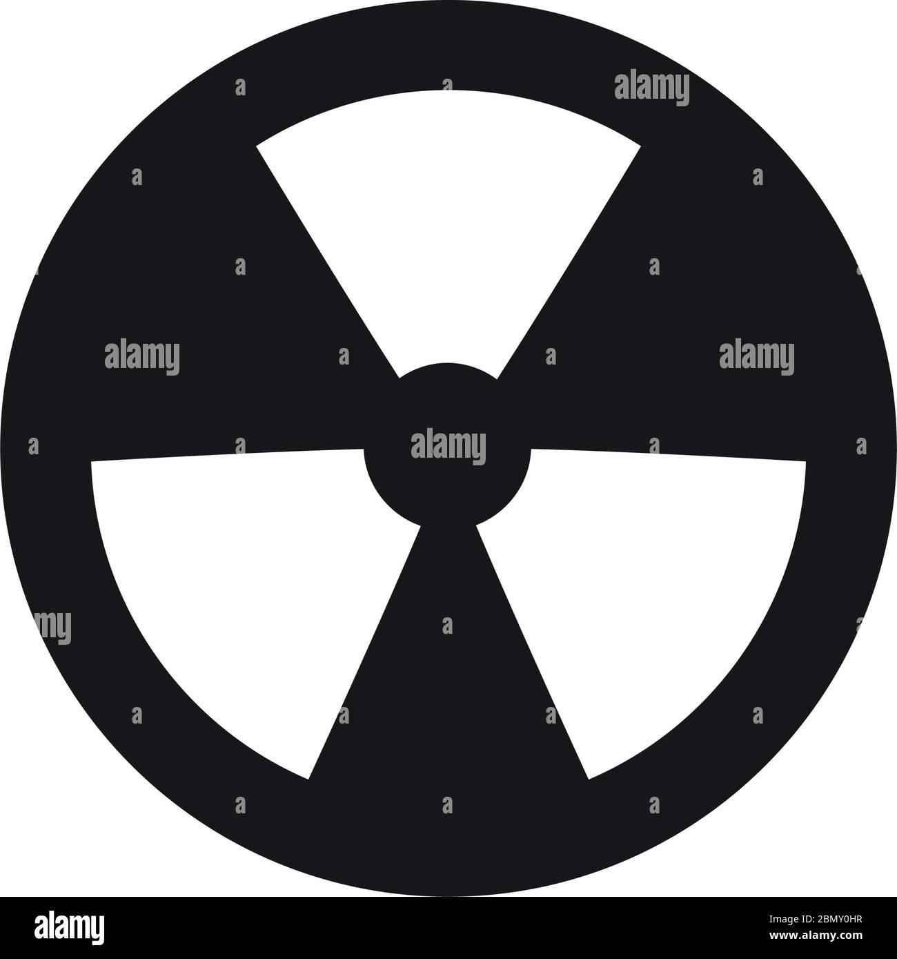 nuclear symbol icon over white background, silhouette style, vector ...