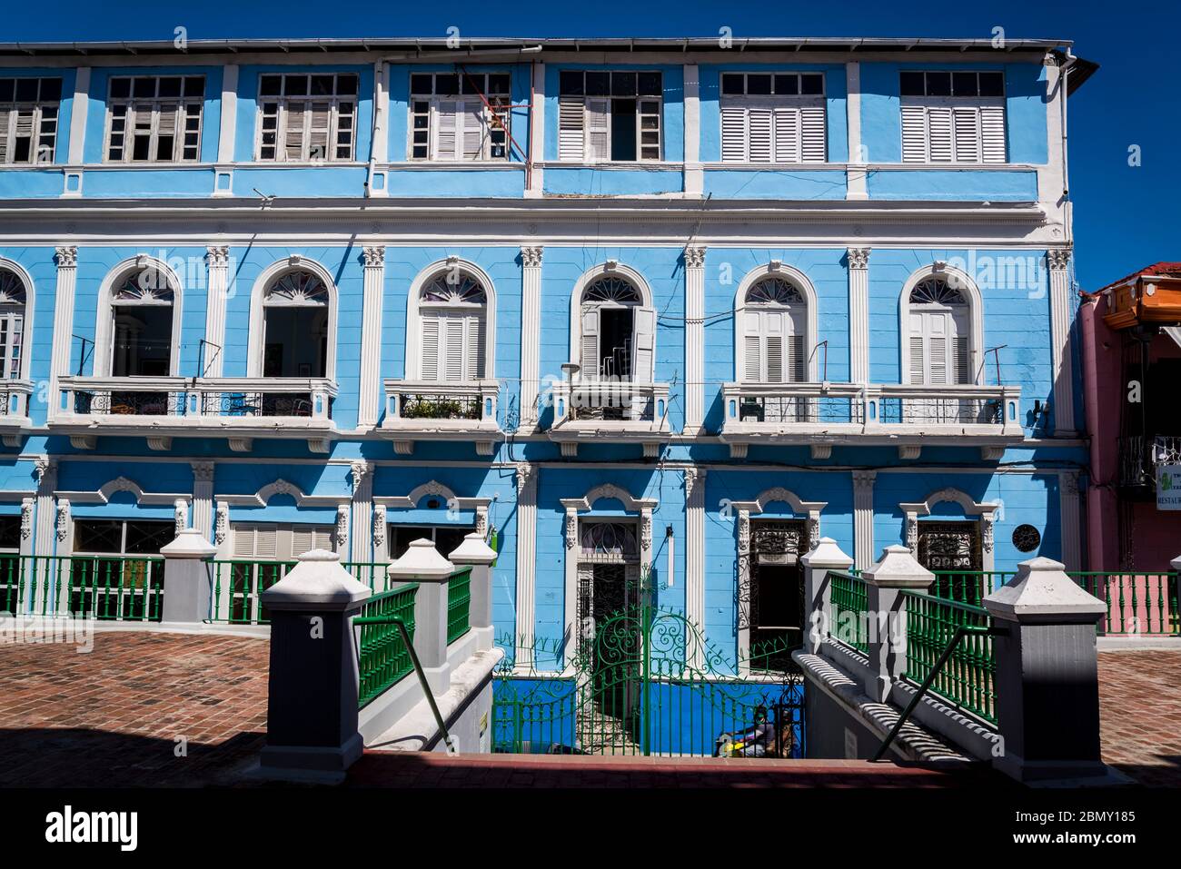 Historical building at the Parque Cespedes, central public square of ...