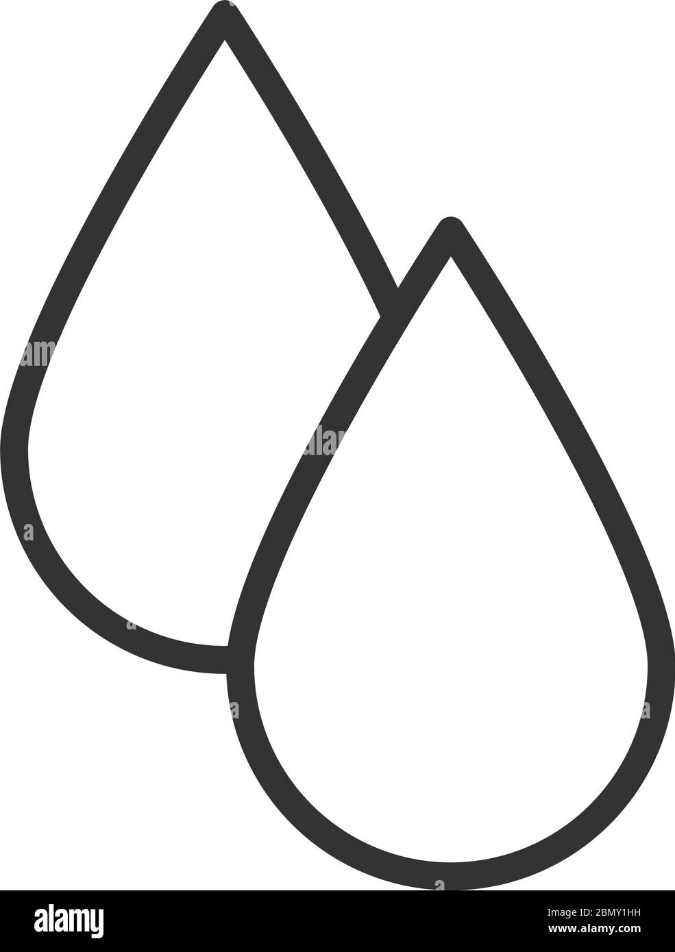water drops icon over white background, line style, vector illustration ...