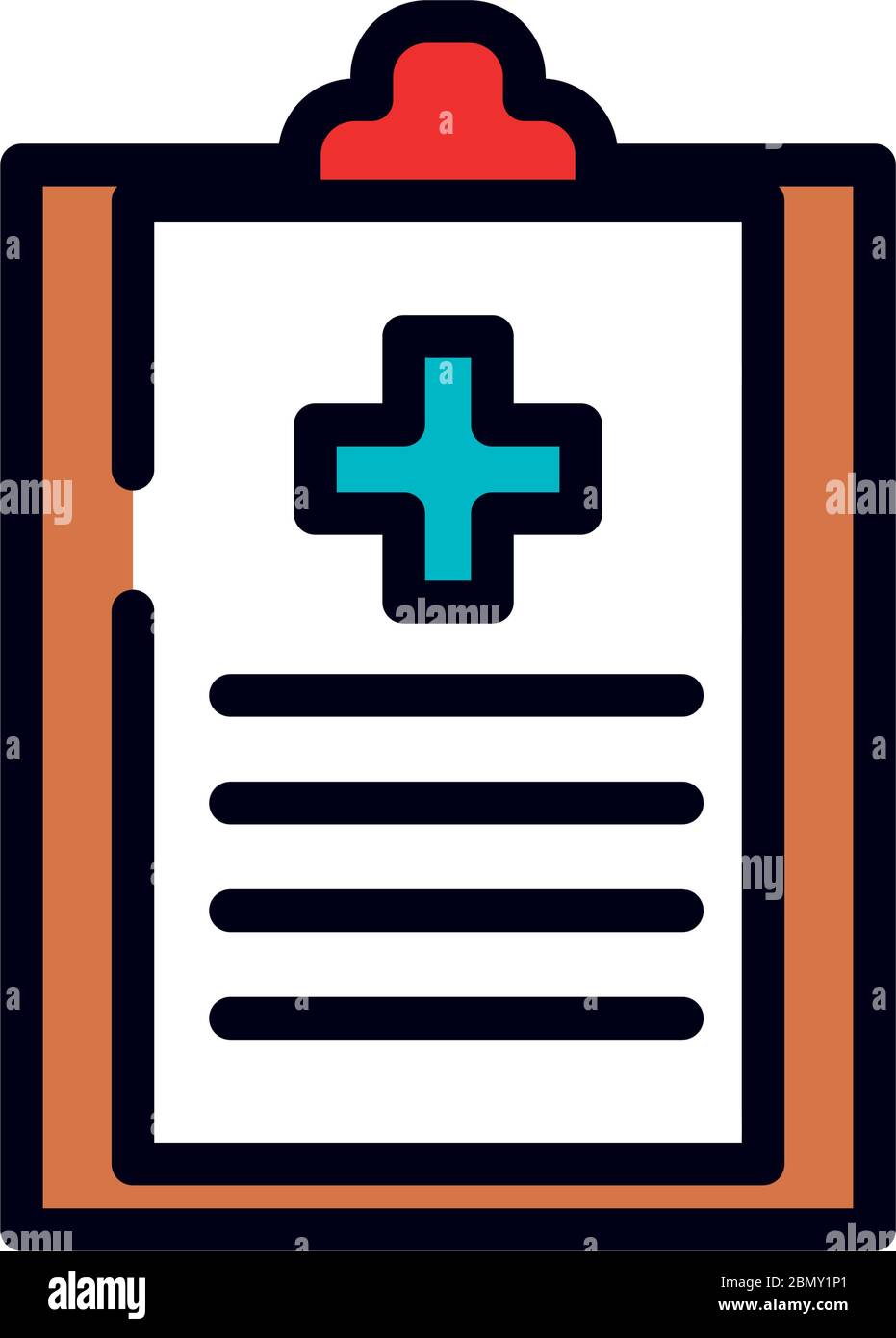 medical report icon over white background, line and fill style, vector illustration Stock Vector ...