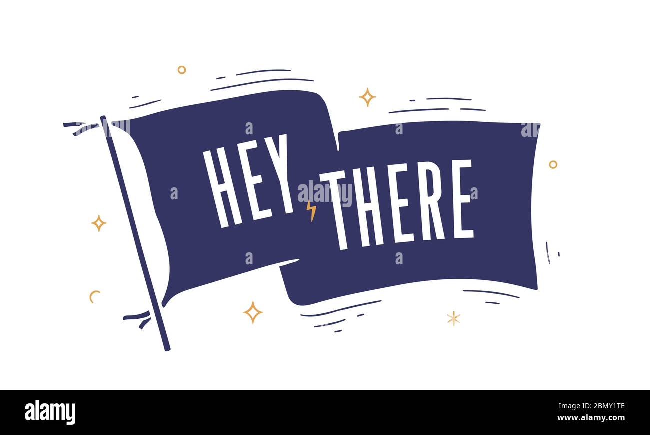 Hand drawn blank cartoon flag Cut Out Stock Images & Pictures - Alamy