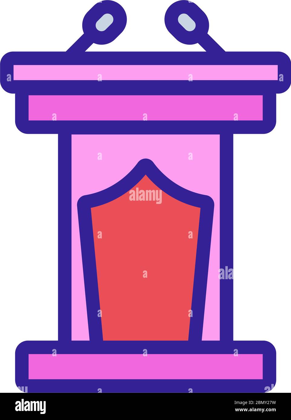 decorated speaker platform icon vector outline illustration Stock ...