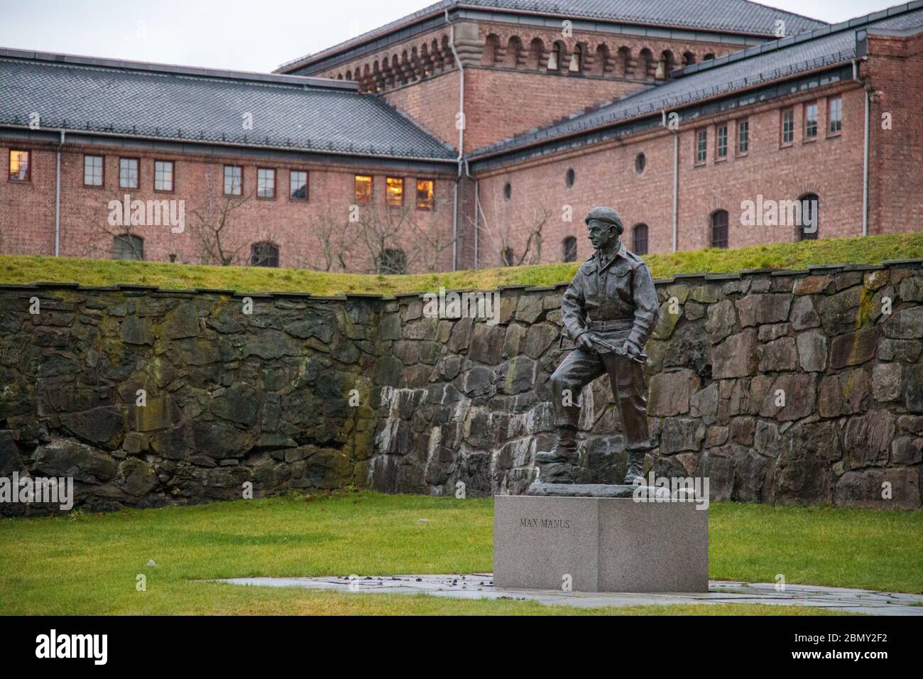 OSLO, NORWAY, .CIRCA 2020: A view of the monument to Max Manus, a ...