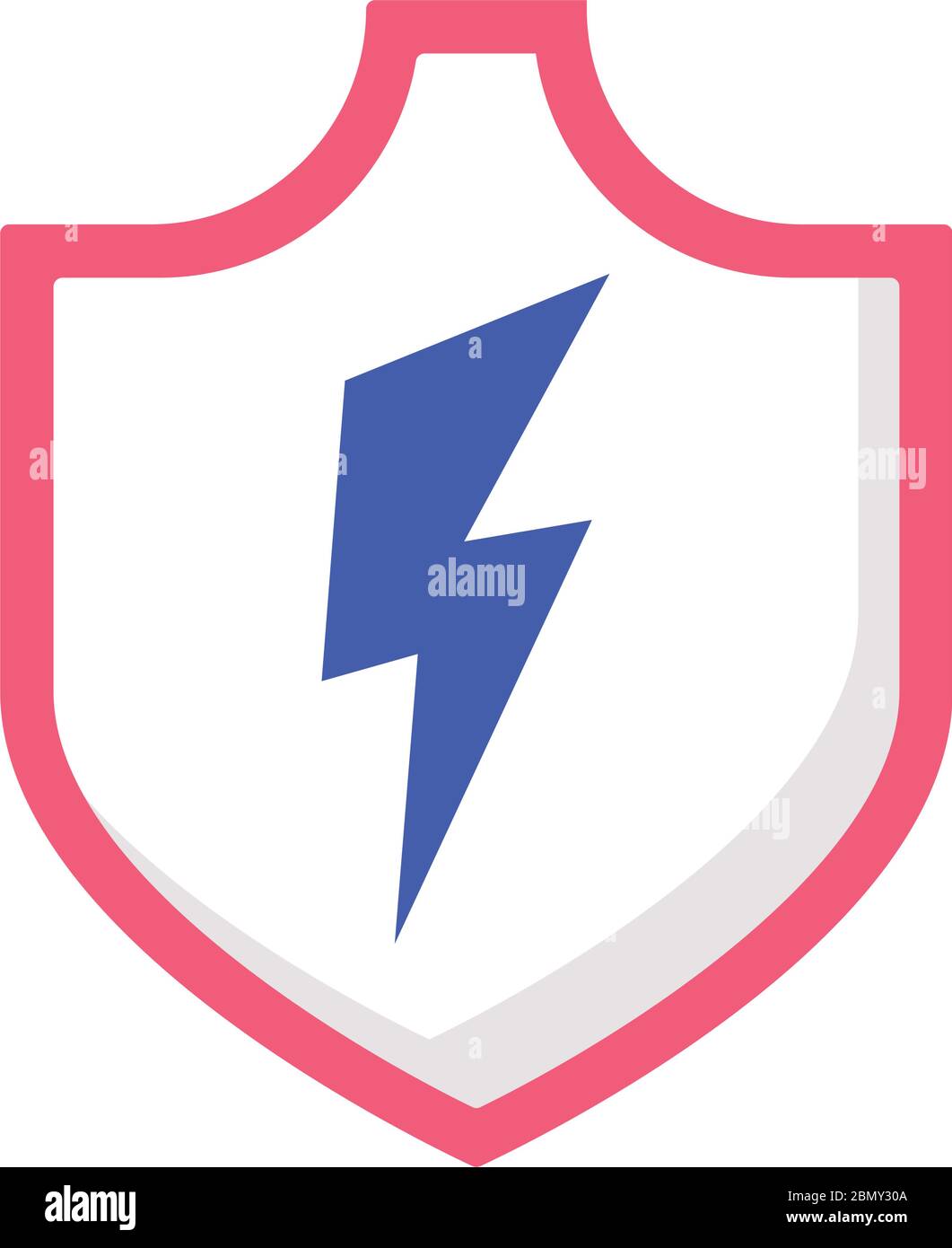 Isolated thunder shape inside shield vector design Stock Vector Image ...