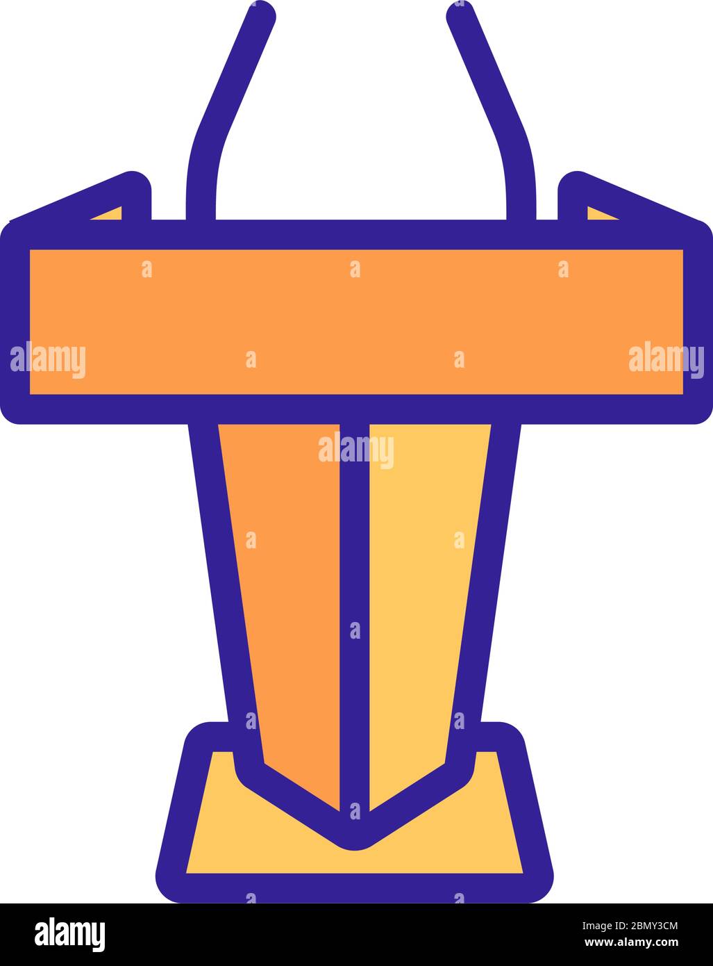 oratory platform with microphones icon vector outline illustration ...