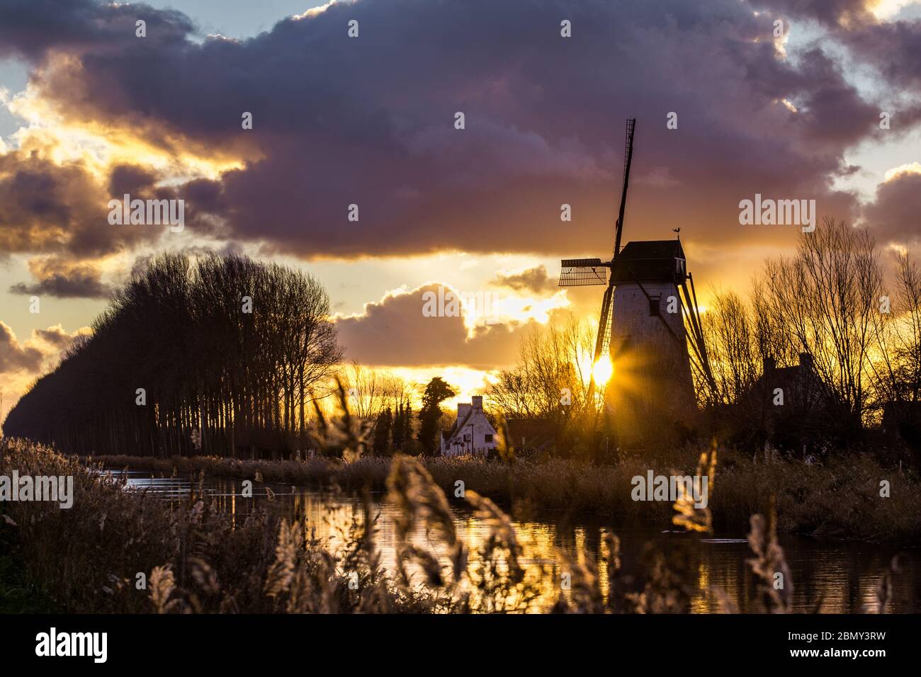 Beautiful windmill in Damme, Belgium Stock Photo - Alamy