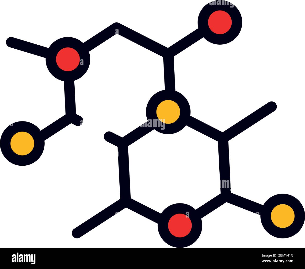 chemical bond icon over white background, line and fill style, vector ...
