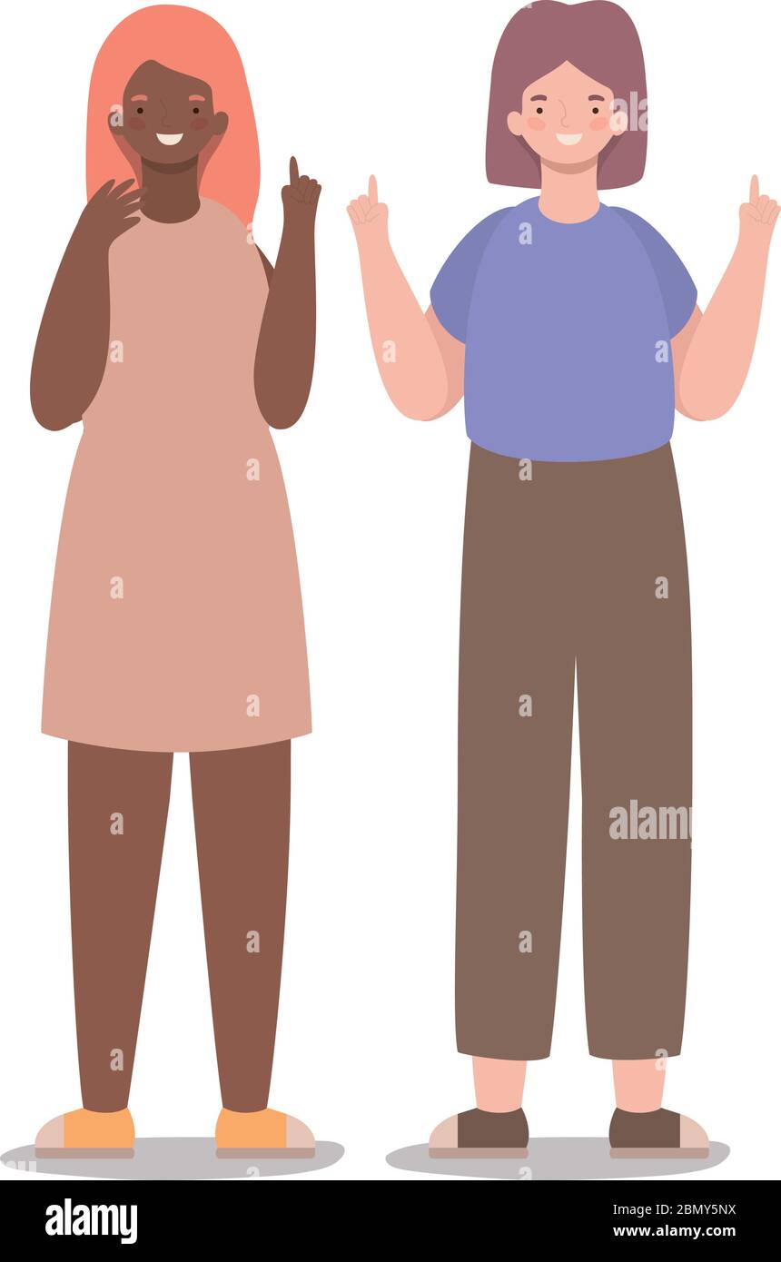 Isolated happy women cartoons vector design Stock Vector Image & Art ...
