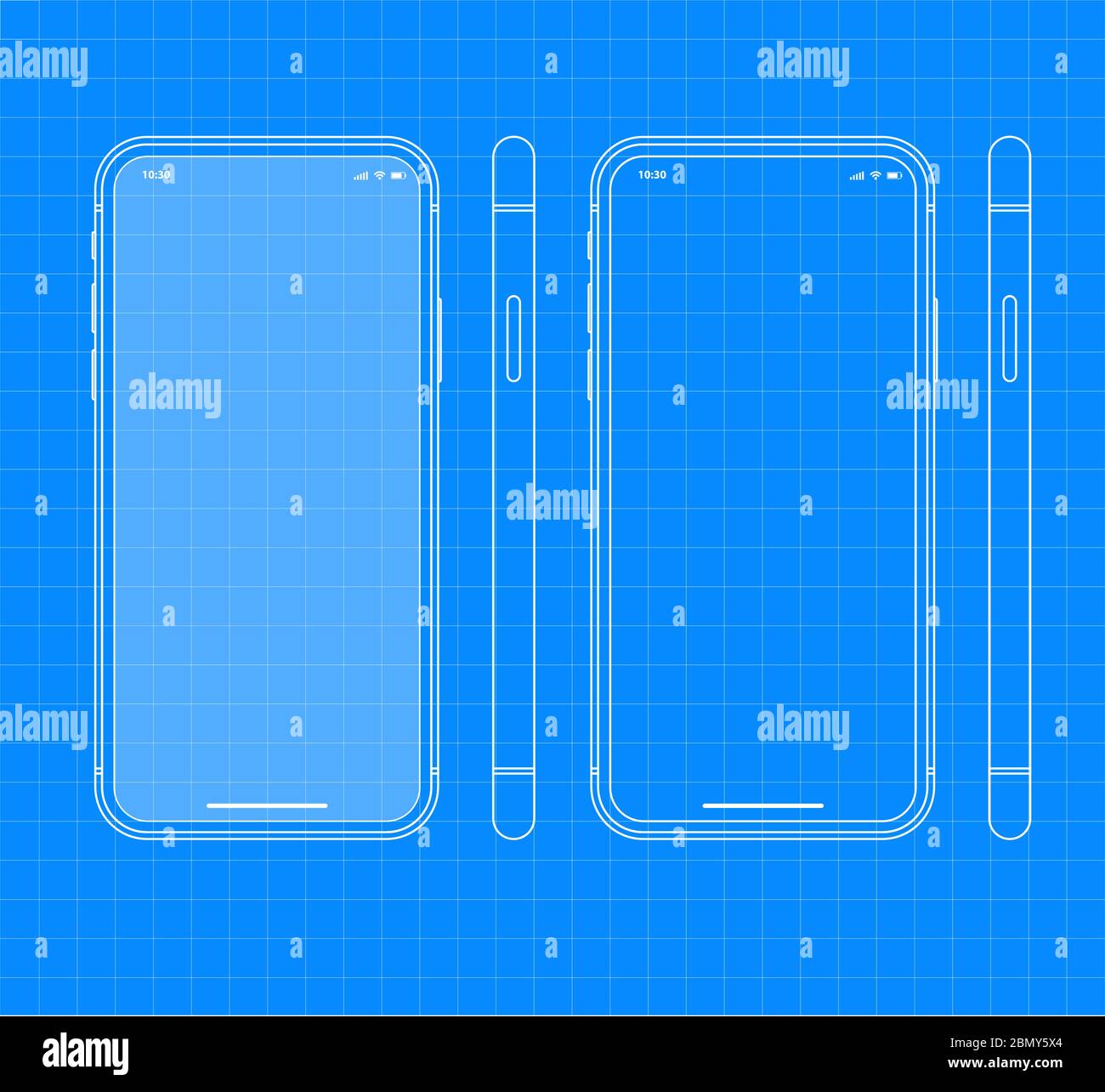 Blueprint Smartphone Outline Vector Template Mobile App similar to ...